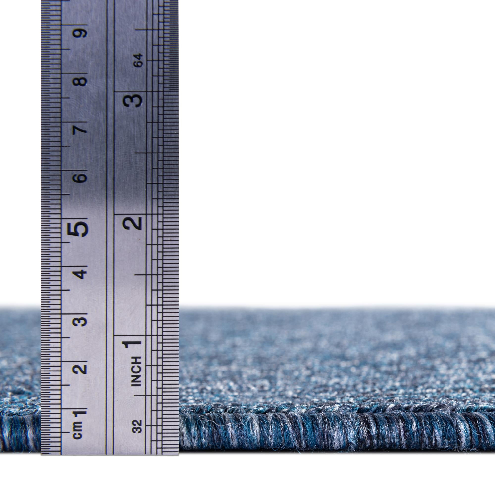 Rugs.com Everyday Solid Collection Rug – 7 Ft Square Azure Blue Medium ...