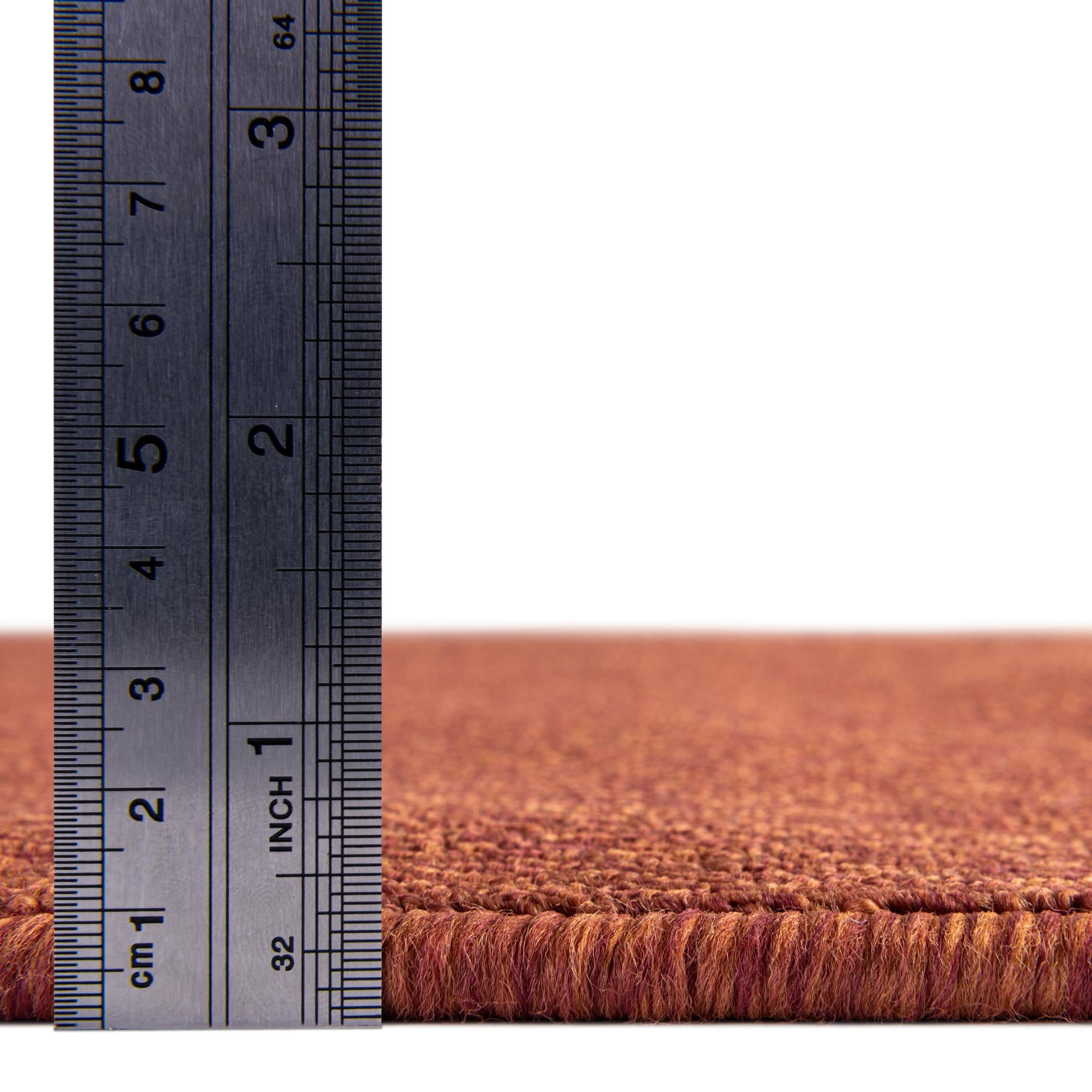Rugs.com Everyday Solid Collection Rug – 7 Ft Square Terracotta Medium ...