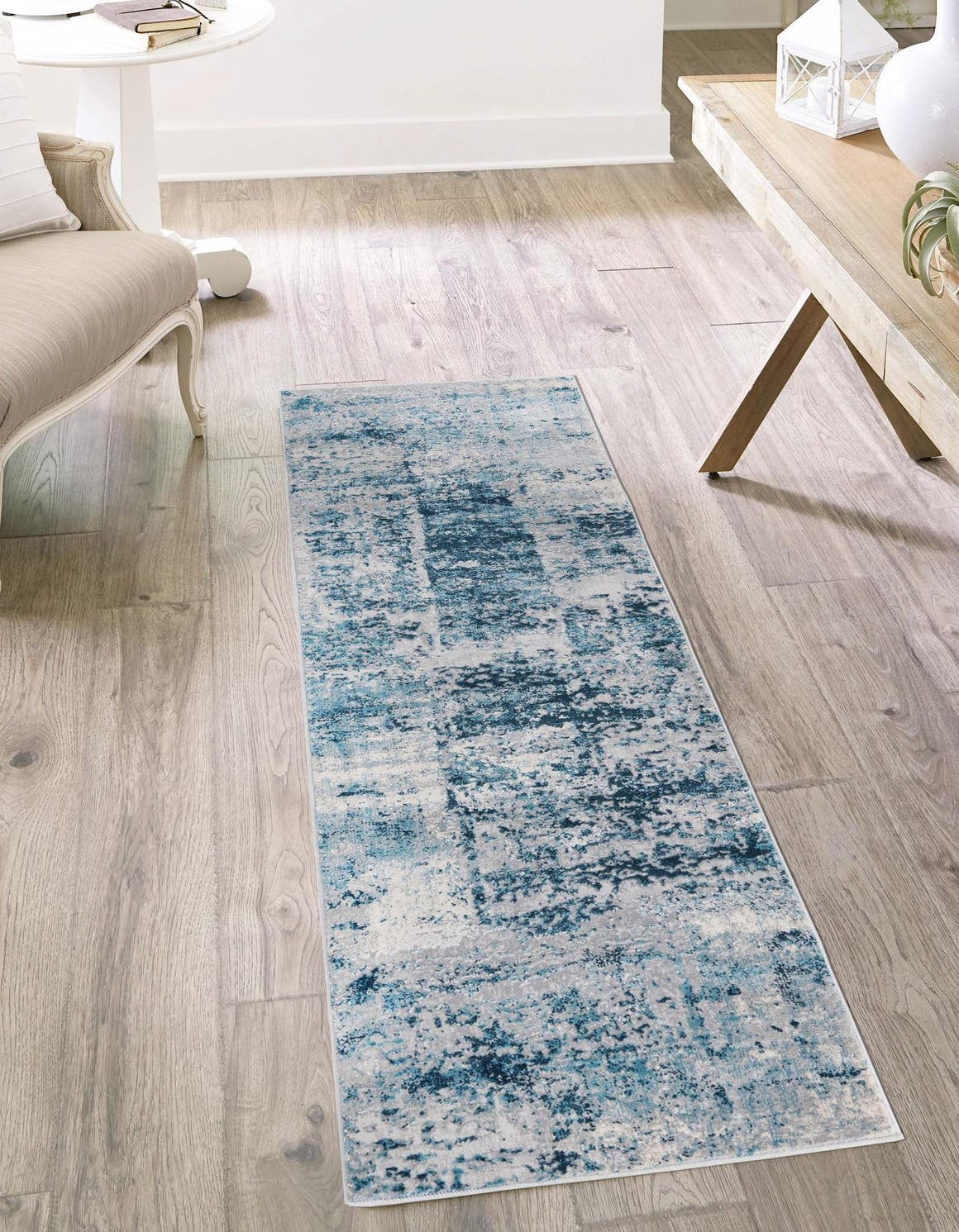 Rugs.com Finsbury Collection Rug – 2' 7 x 12' Runner Blue Medium Rug ...