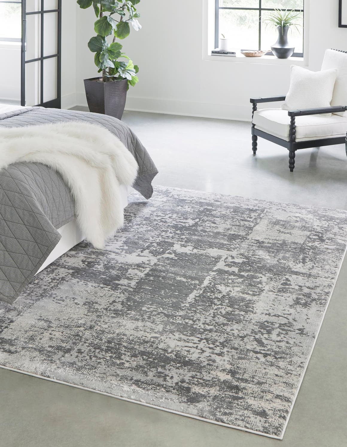 Rugs.com Finsbury Collection Rug – 4' x 6' Gray Medium Rug Perfect For ...