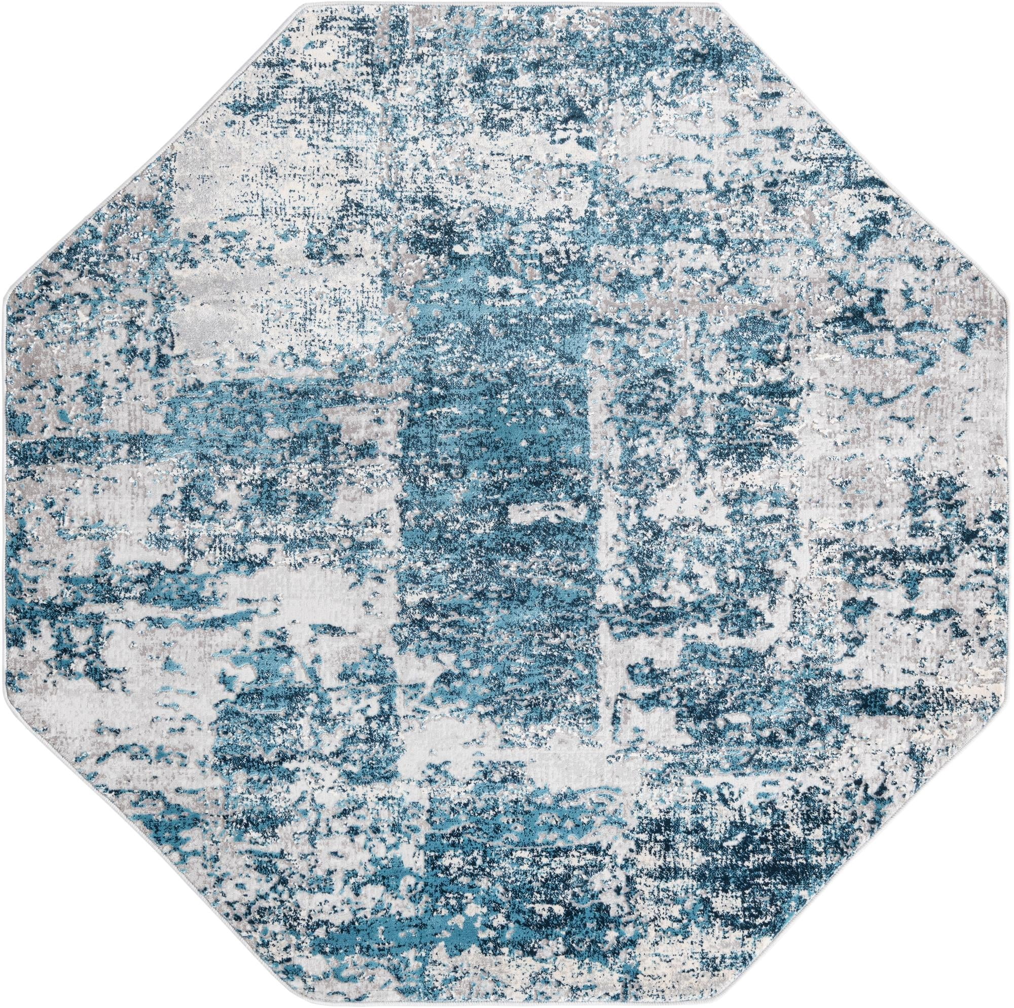 Rugs.com Finsbury Collection Rug – 5' 3 Octagon Blue Medium Rug Perfect ...