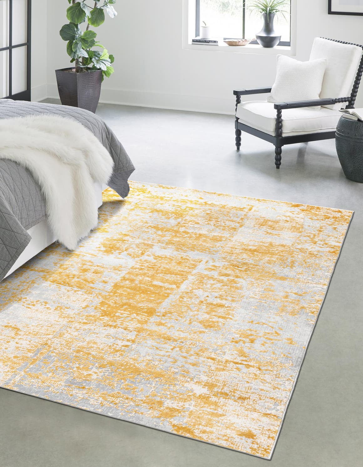 Rugs.com Finsbury Collection Rug – 6' x 9' Yellow Medium Rug Perfect ...