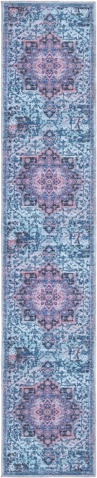 Rugs.com Francesca Collection Washable Rug – 10 Ft Runner Light Blue ...