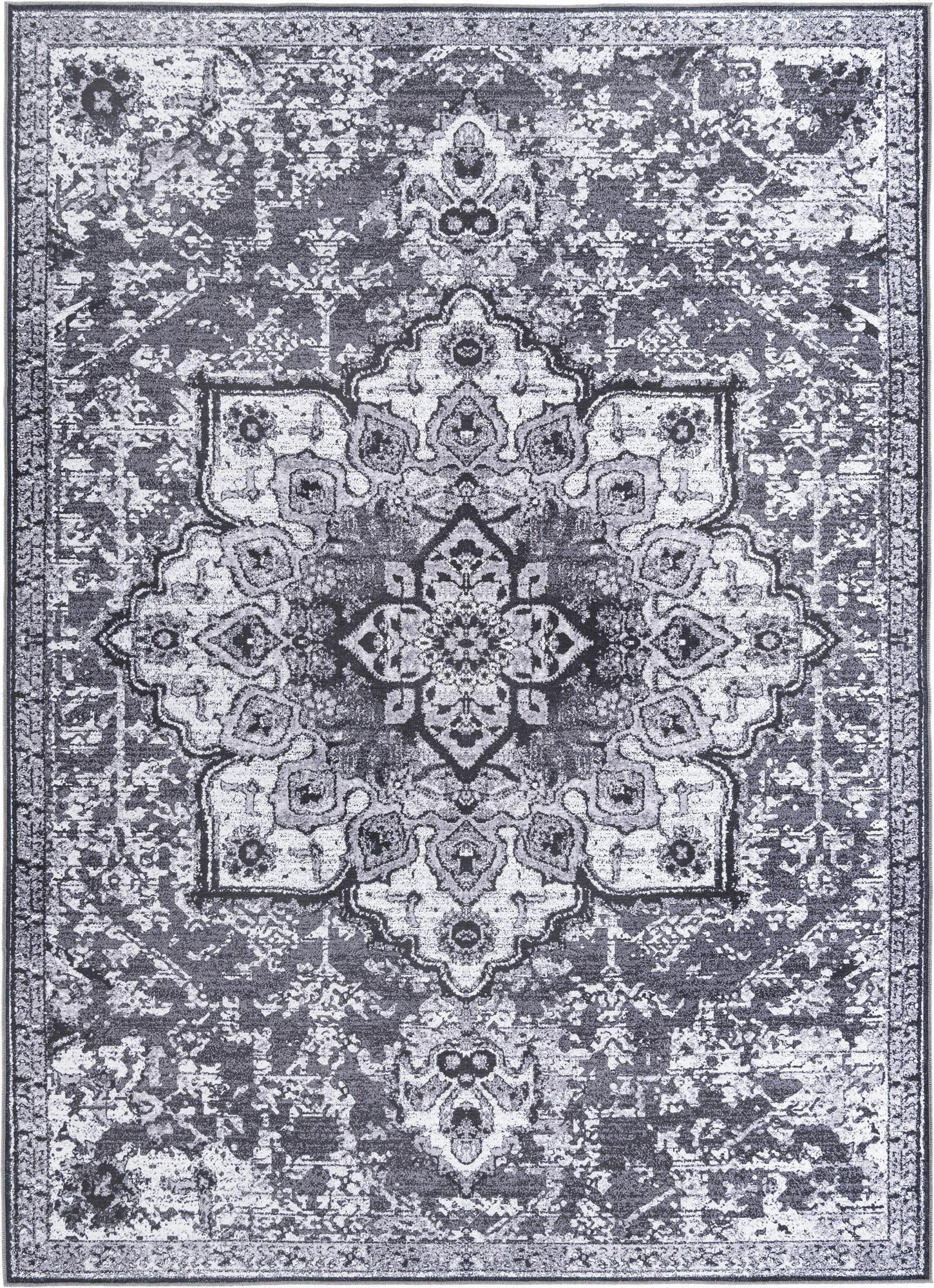 Rugs.com Francesca Collection Washable Rug – 10' x 14' Dark Gray ...