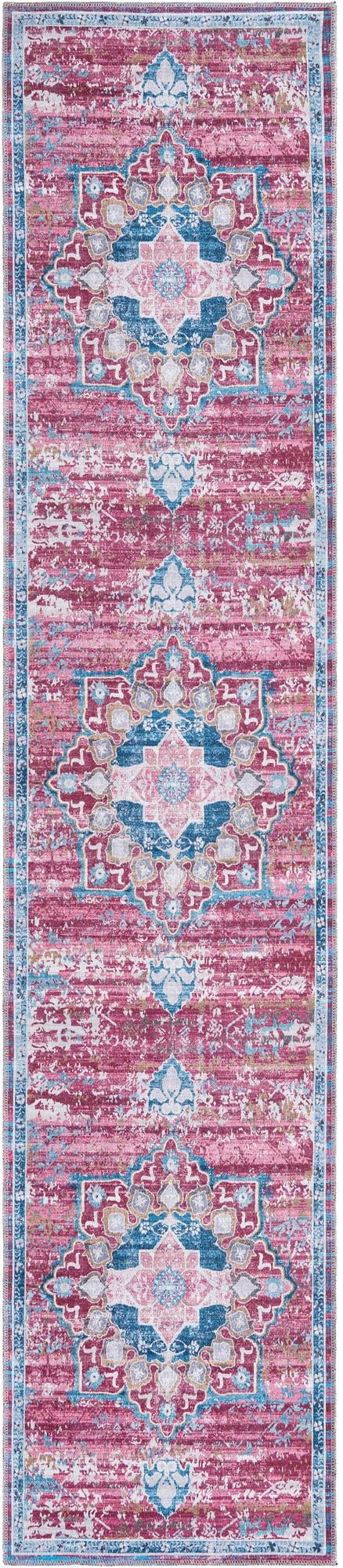 Rugs.com Francesca Collection Washable Rug – 12 Ft Runner Antique Pink ...