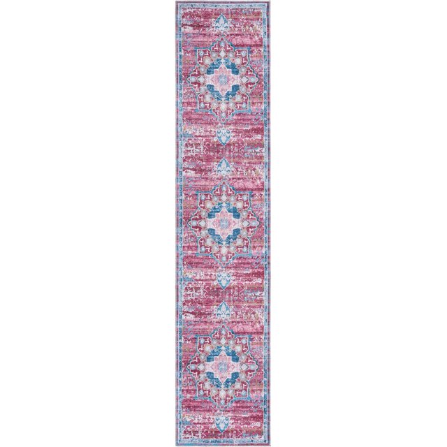 Rugs.com Francesca Collection Washable Rug – 12 Ft Runner Antique Pink ...
