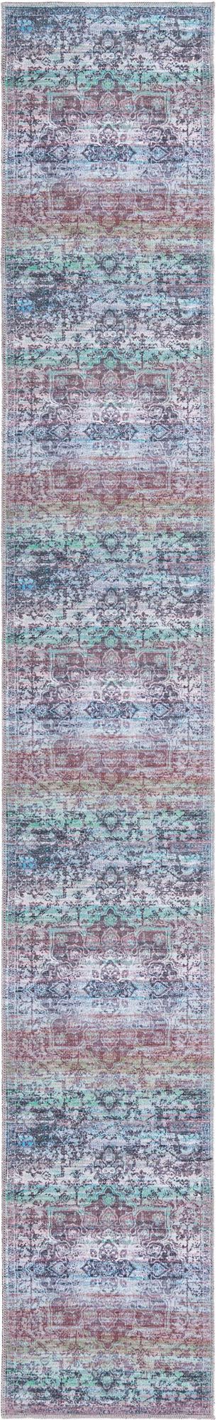 Rugs.com Francesca Collection Washable Rug – 13 Ft Runner Blue Green ...