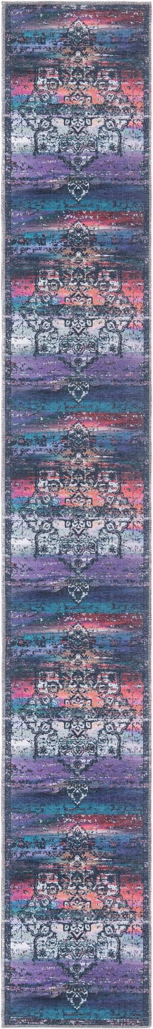Rugs.com Francesca Collection Washable Rug – 13 Ft Runner Multi Blue ...