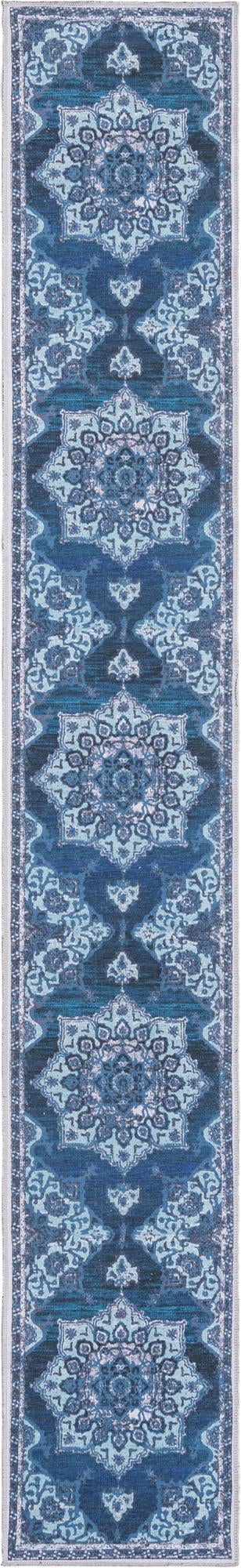 Rugs.com Francesca Collection Washable Rug – 13 Ft Runner Navy Blue ...