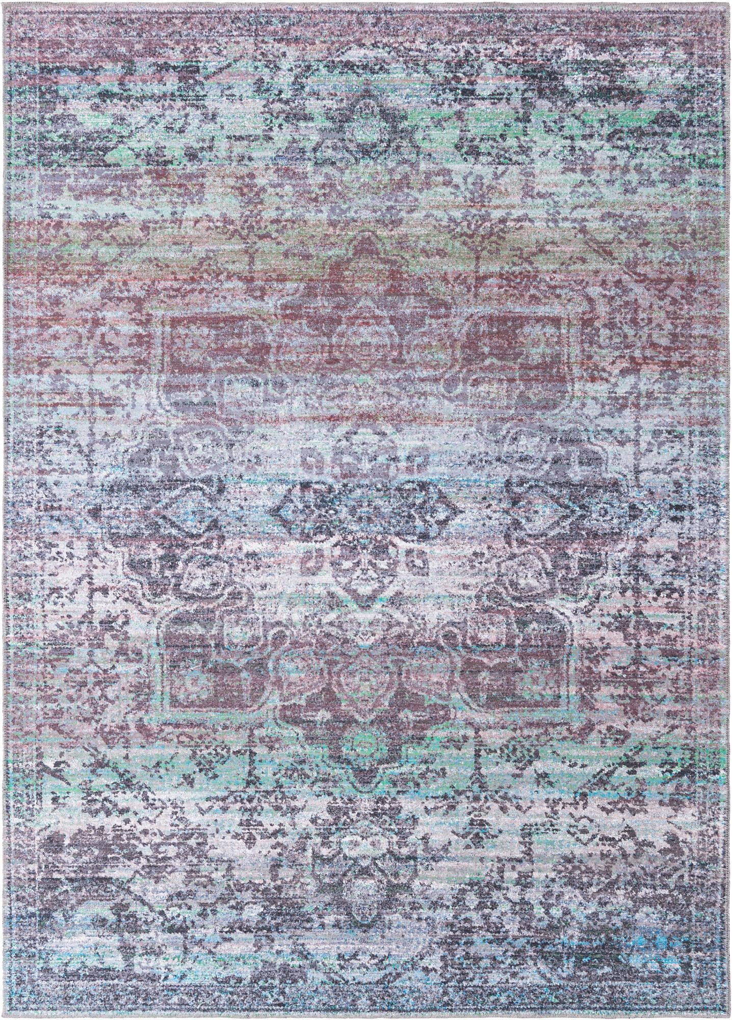 Rugs.com Francesca Collection Washable Rug – 7' x 10' Blue Green ...
