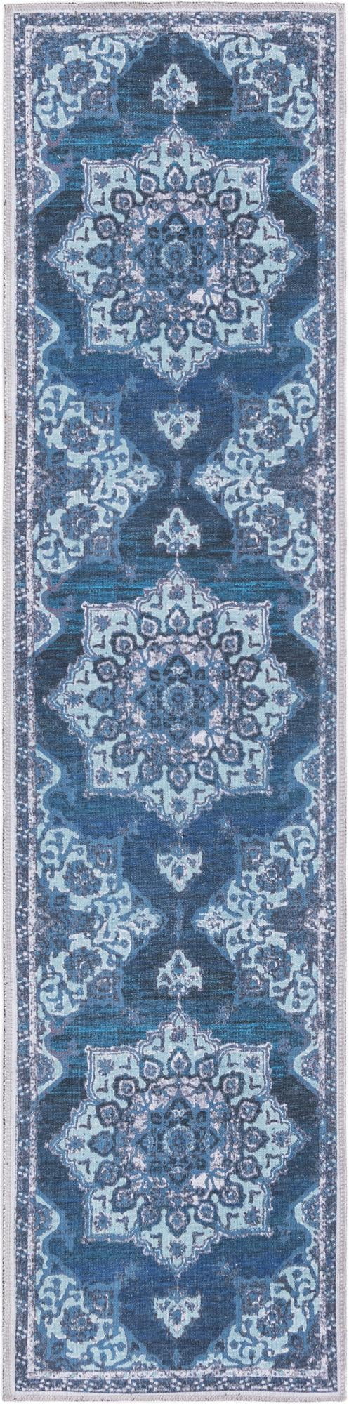 Rugs.com Francesca Collection Washable Rug – 8 Ft Runner Navy Blue ...