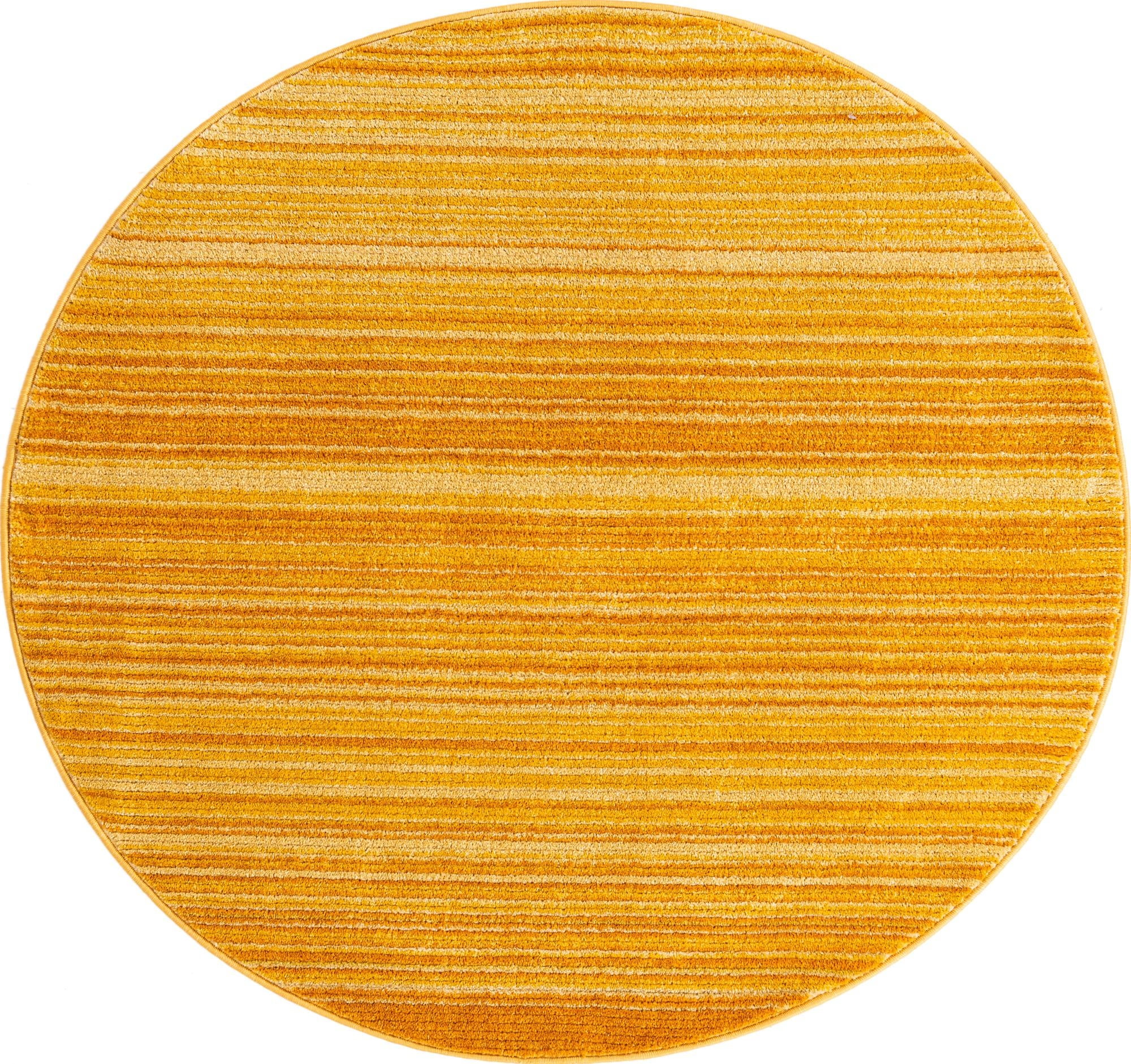 Rugs.com Gemstone Collection Rug – 5' Round Yellow Medium Rug Perfect ...