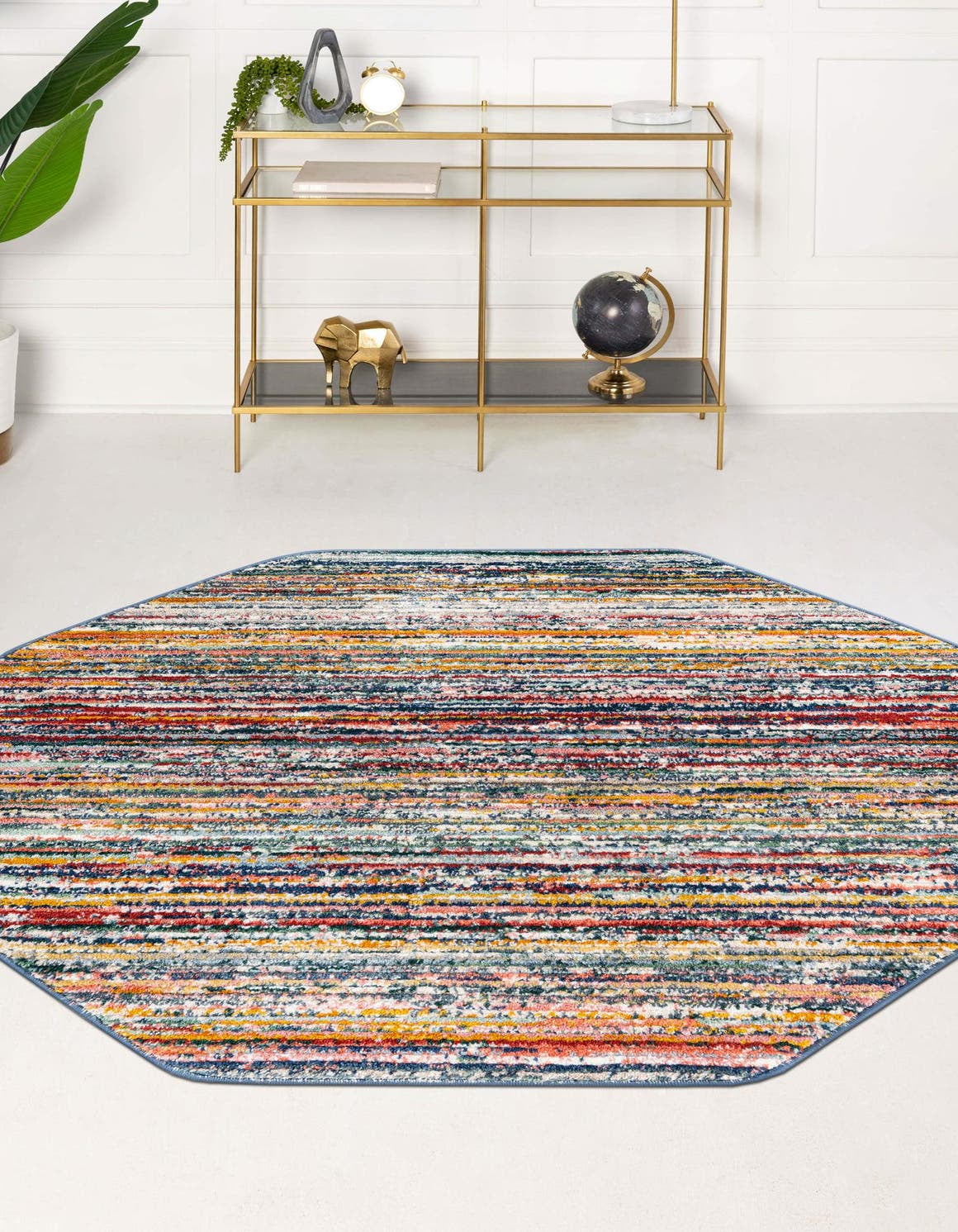 Rugs.com Gemstone Collection Rug – 7' Octagon Multi Medium Rug Perfect ...