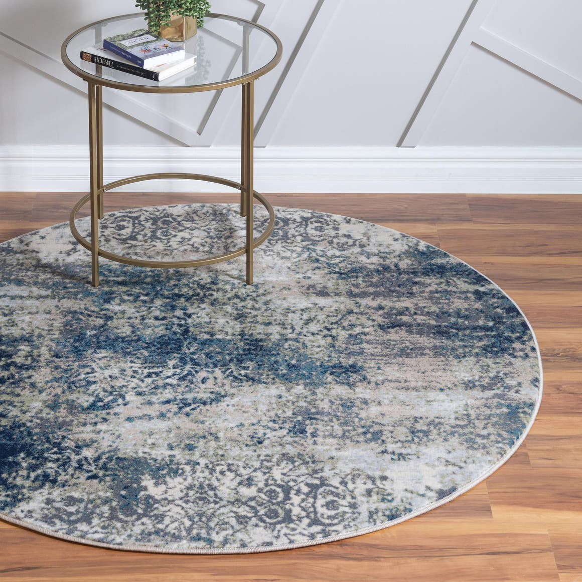 Rugs.com Gossamer Collection Rug – 10 Ft Round Navy Blue Medium Rug ...