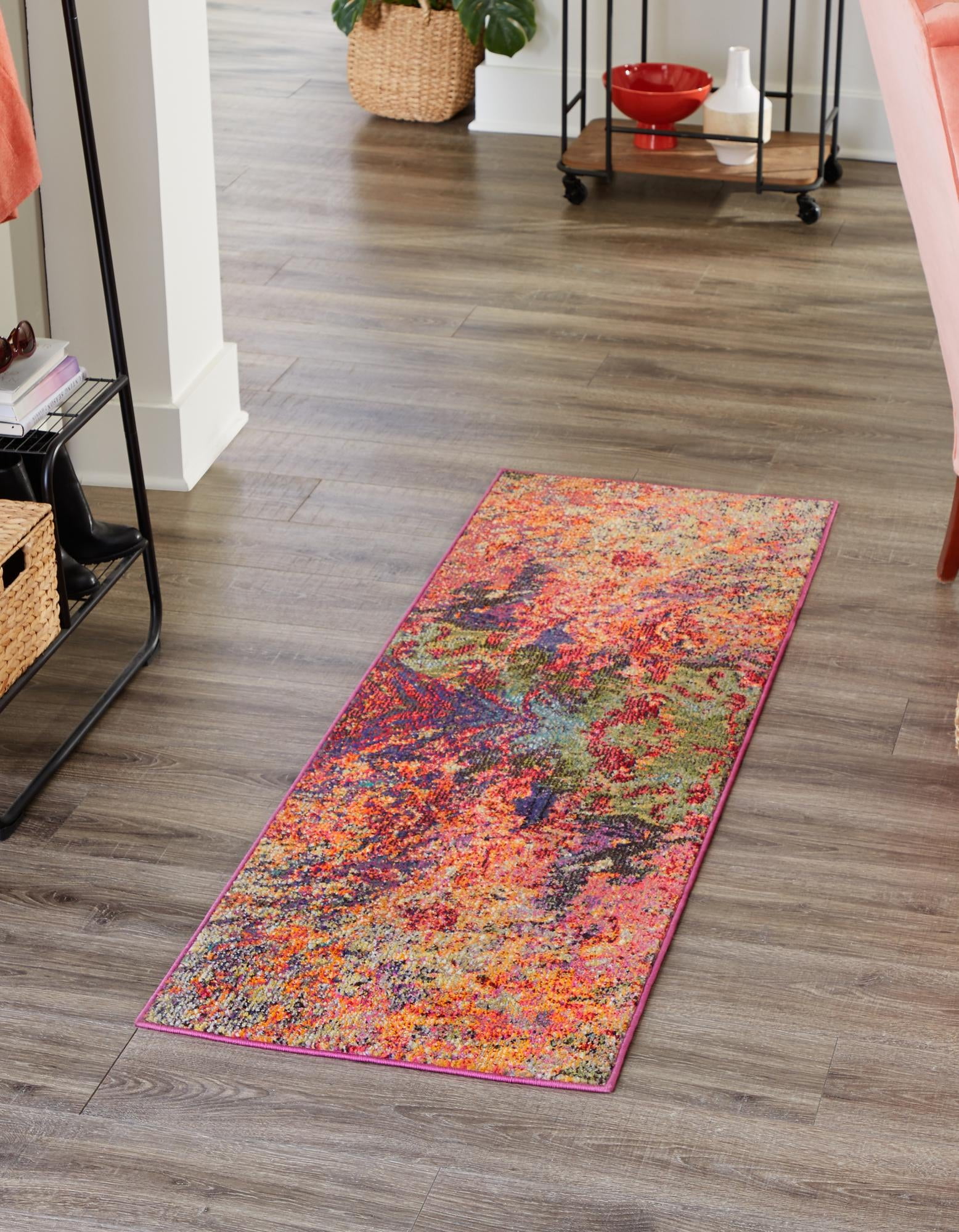 Rugs.com Haerfest Collection Rug – 6 Ft Runner Multi Low Rug Perfect ...