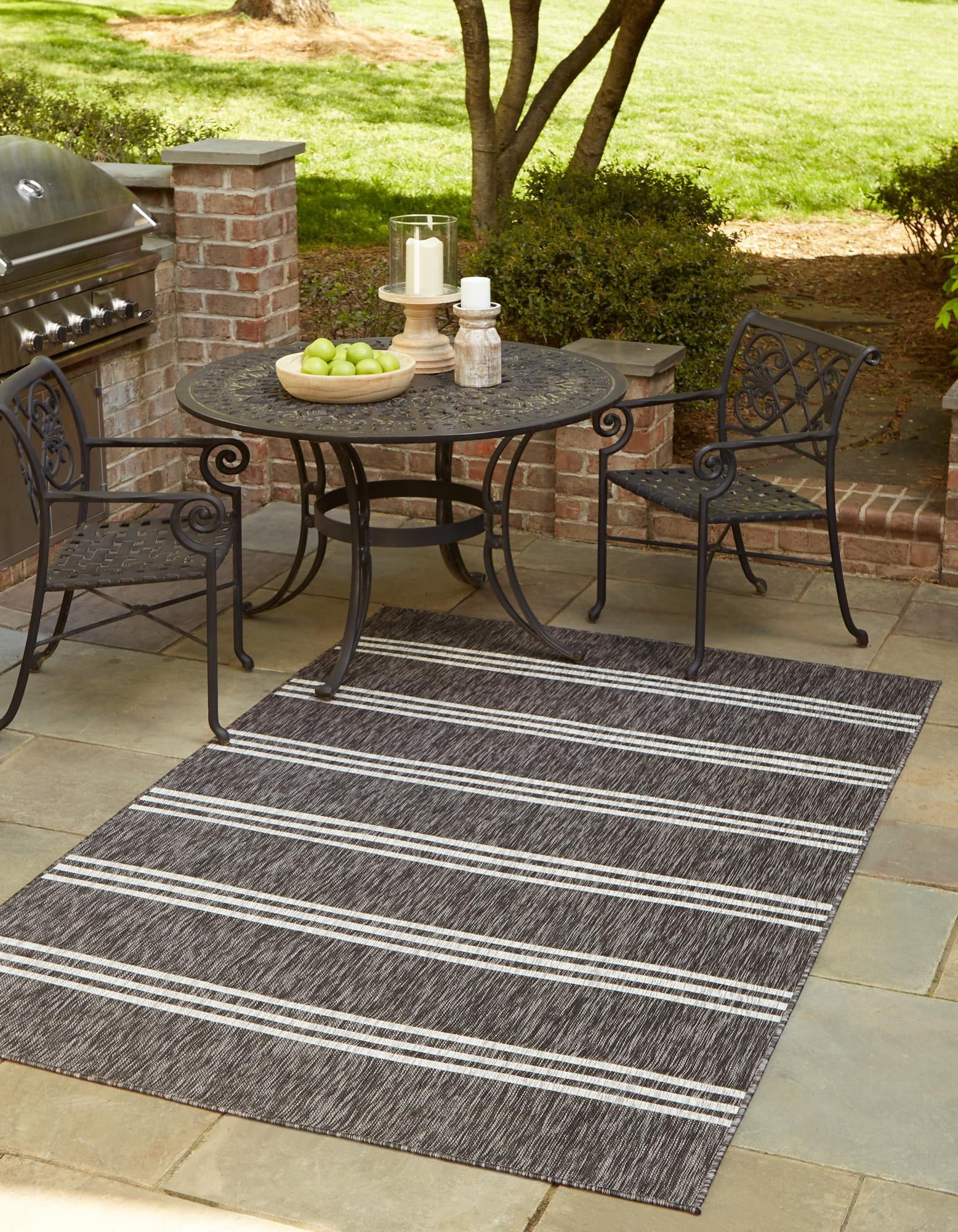 Rugs.com Jill Zarin Outdoor Collection Rug – 2' 2 x 3' Charcoal ...