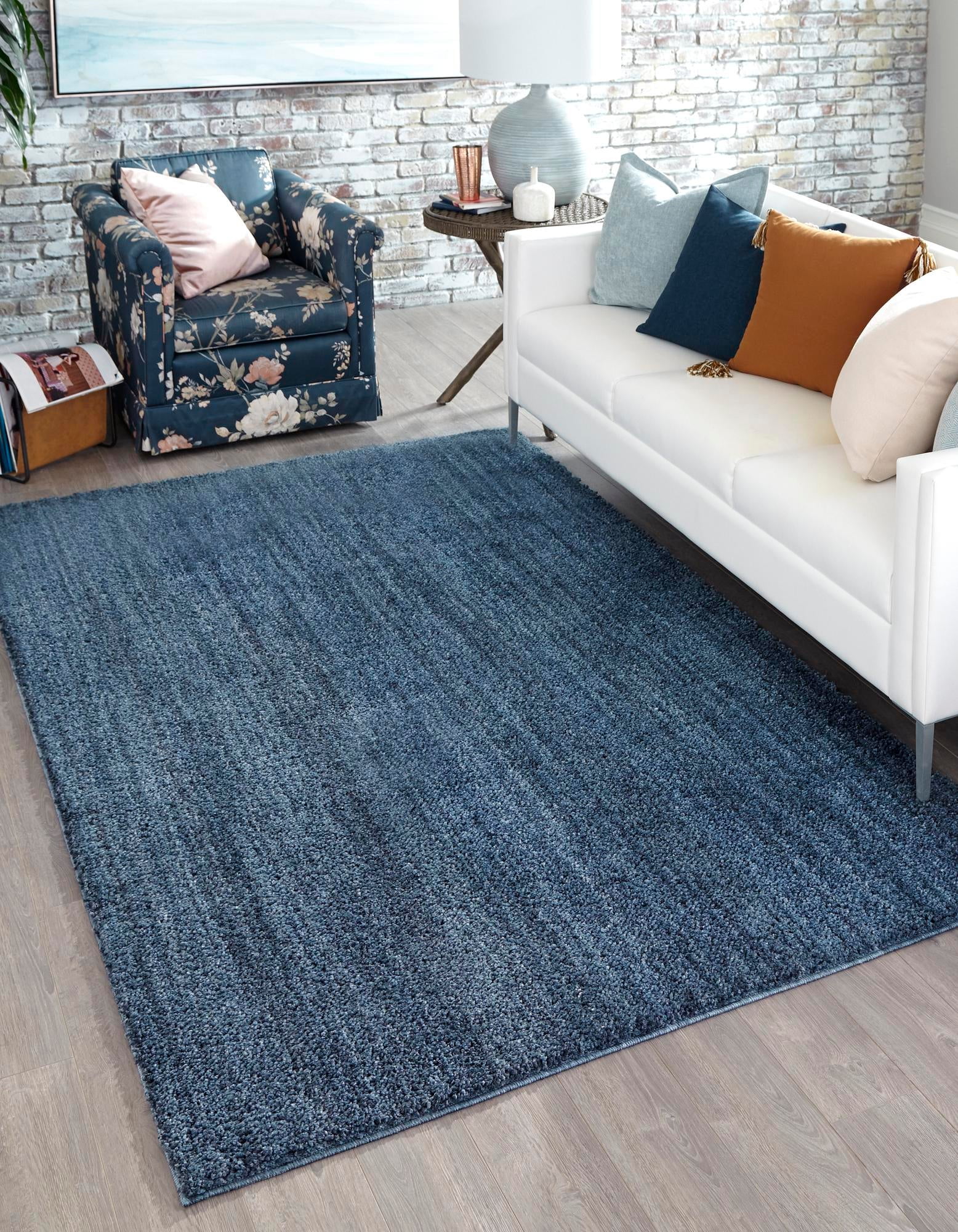 Rugs.com Jill Zarin Shaggy Chic Collection Rug – 3' 3 x 5' 3 Blueberry ...