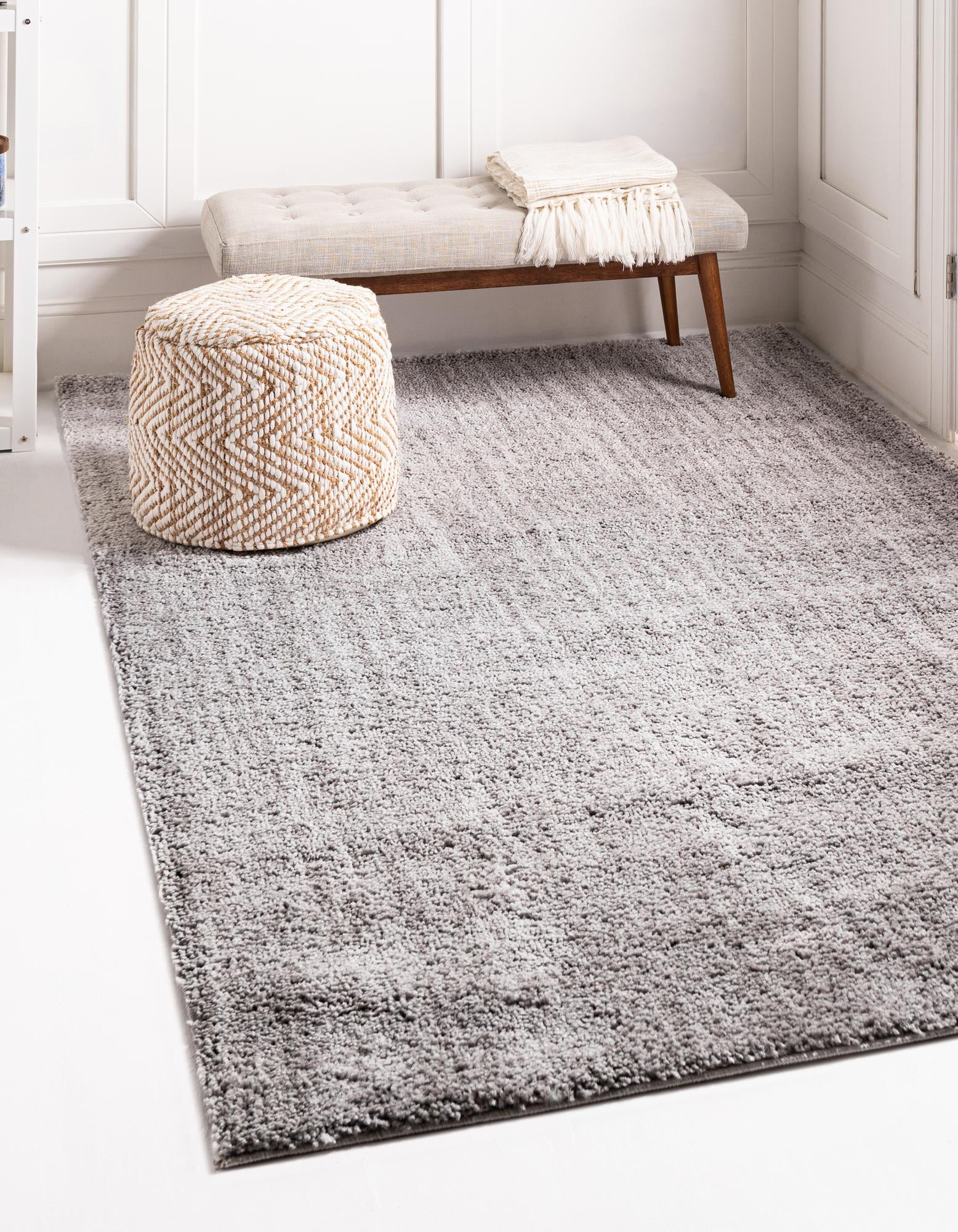 Rugs.com Jill Zarin Shaggy Chic Collection Rug – 5' 3 x 8' Ash Gray ...