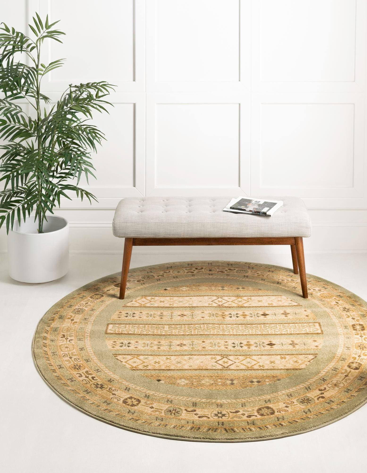 Rugs.com Kashkuli Gabbeh Collection Rug – 6' Round Light Green Medium ...