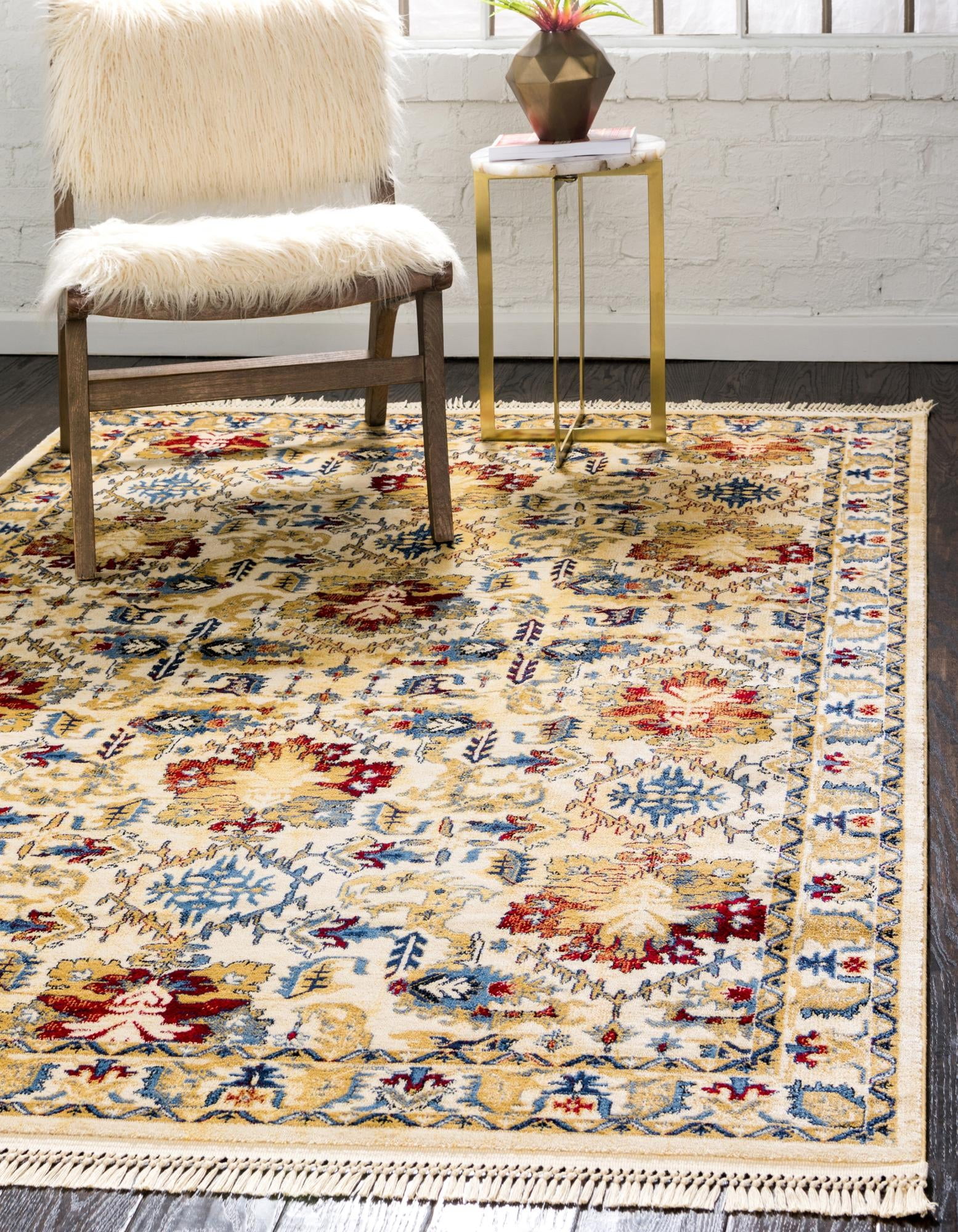 Rugs.com Kennedy Collection Rug – 6' x 9' Ivory Medium Rug Perfect For ...