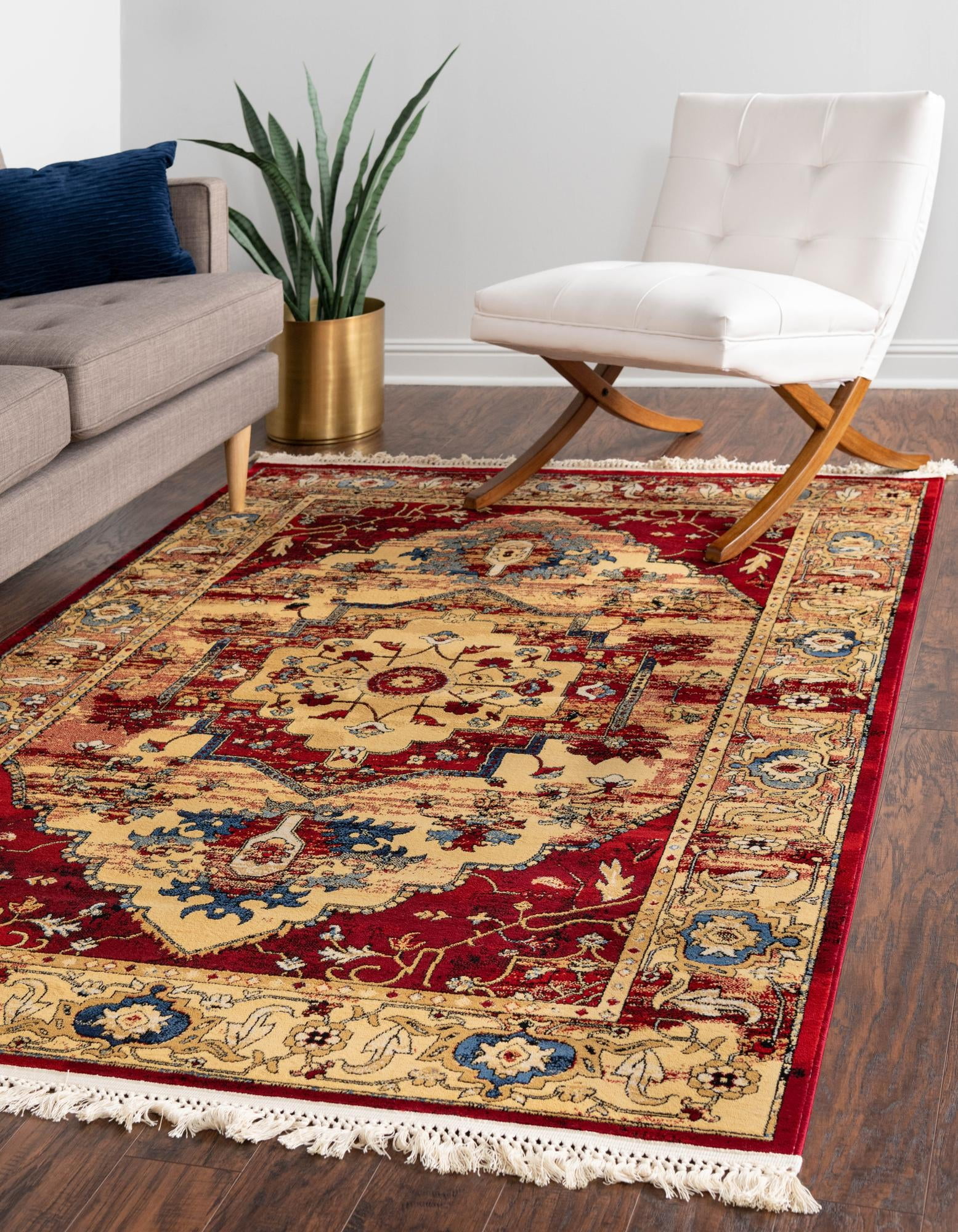 Rugs.com Kennedy Collection Rug – 7' x 10' Red Medium Rug Perfect For ...