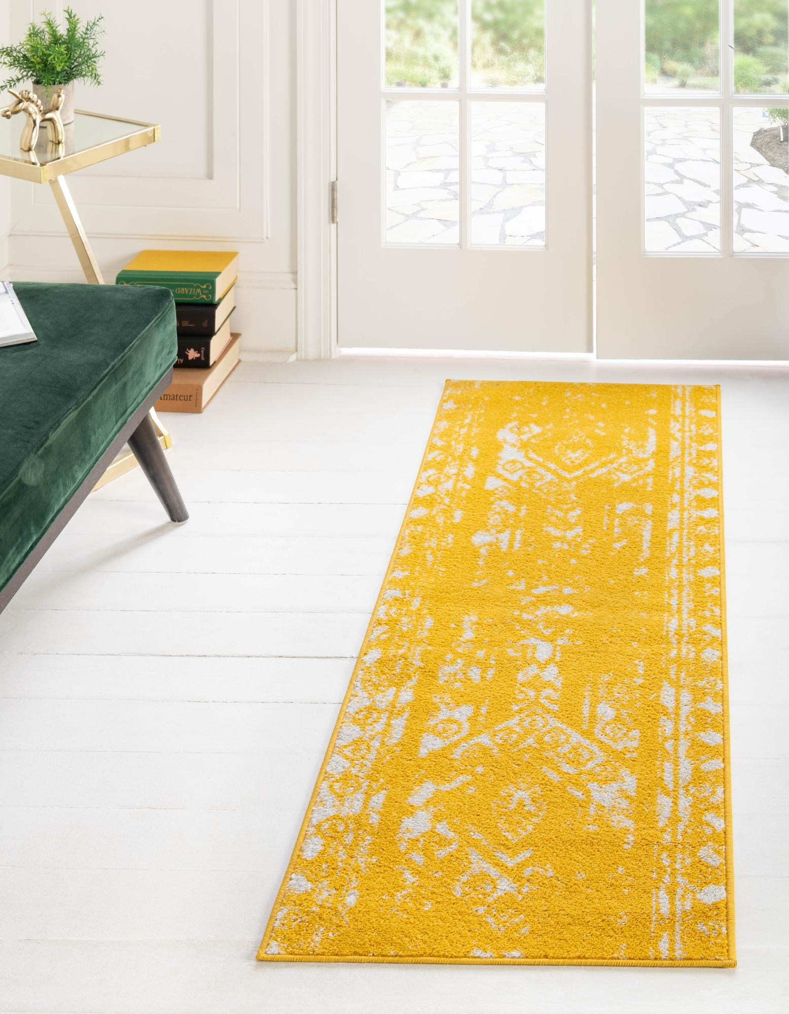 Rugs.com Lennon Collection Rug – 14 Ft Runner Yellow Medium Rug Perfect ...