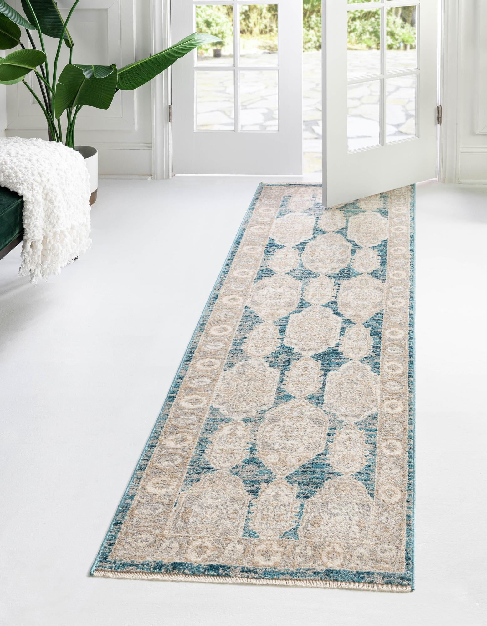 Rugs.com Lola Collection Rug – 10 Ft Runner Blue Medium Rug Perfect For ...