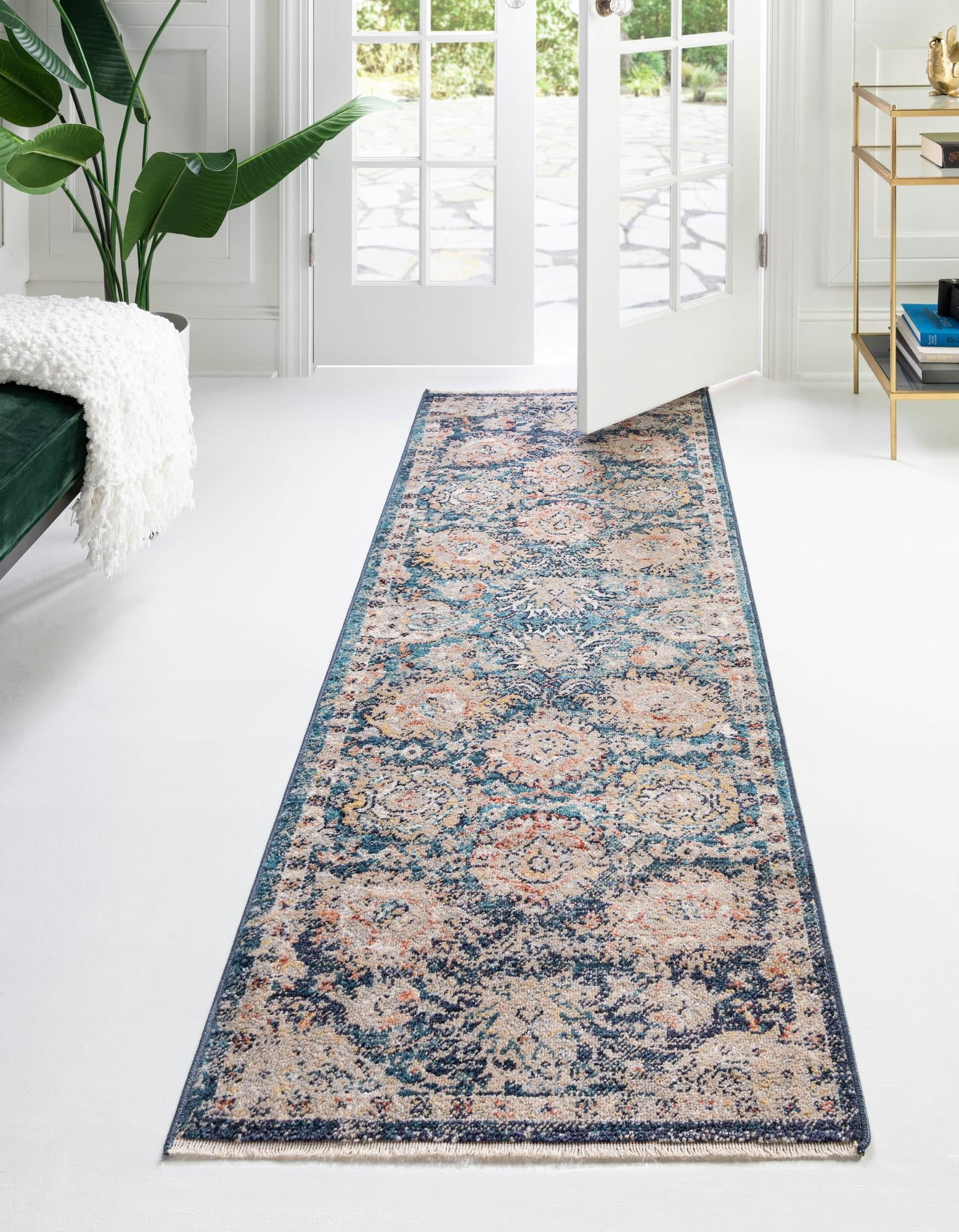 Rugs.com Lola Collection Rug – 16 Ft Runner Blue Medium Rug Perfect For ...