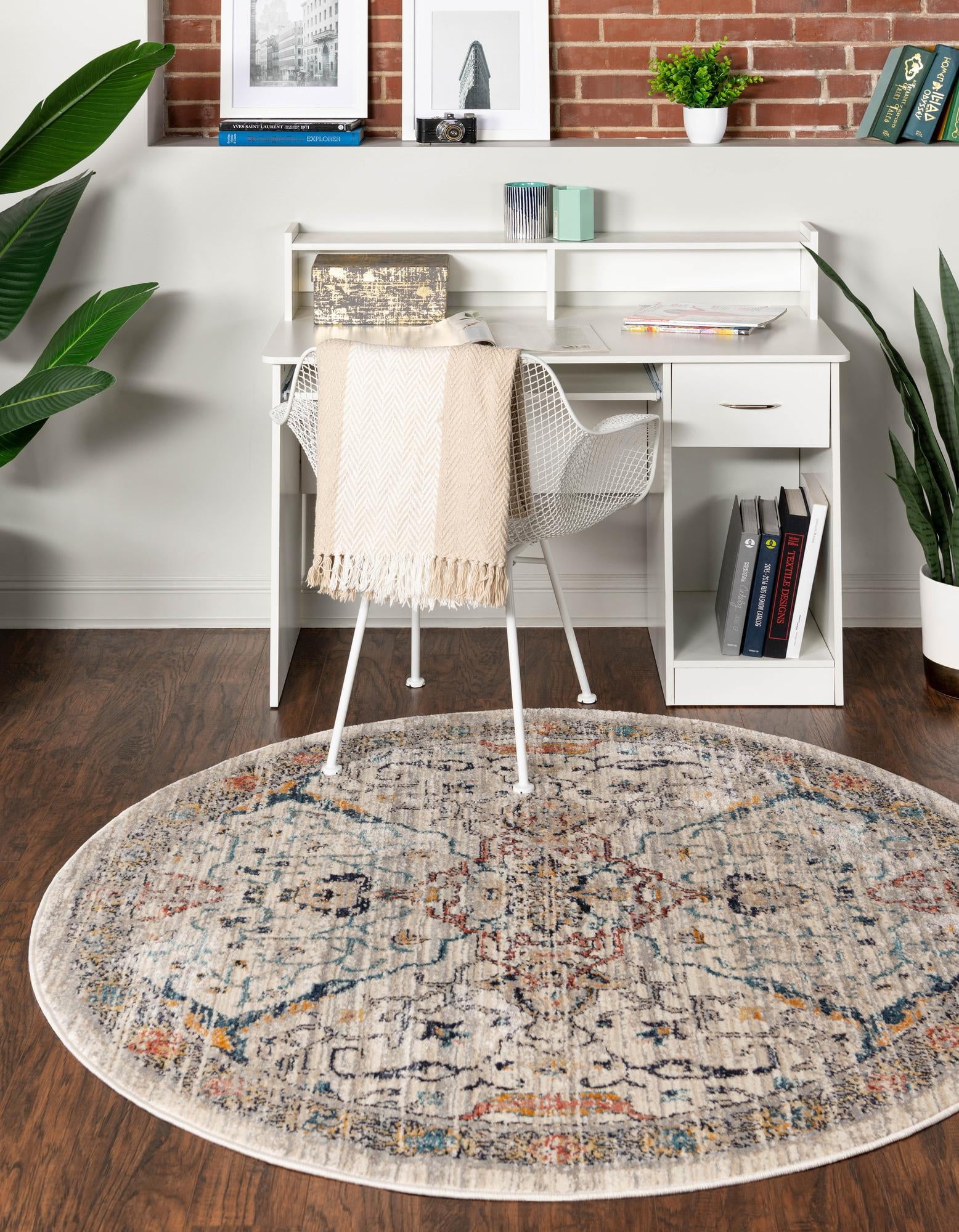 Rugs.com Lola Collection Rug – 5 Ft Round Ivory Medium Rug Perfect For ...