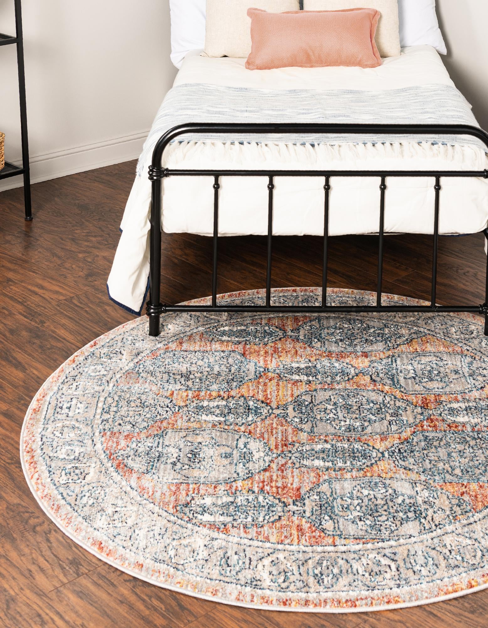 Rugs.com Lola Collection Rug – 7 Ft Round Brick Red Medium Rug Perfect ...