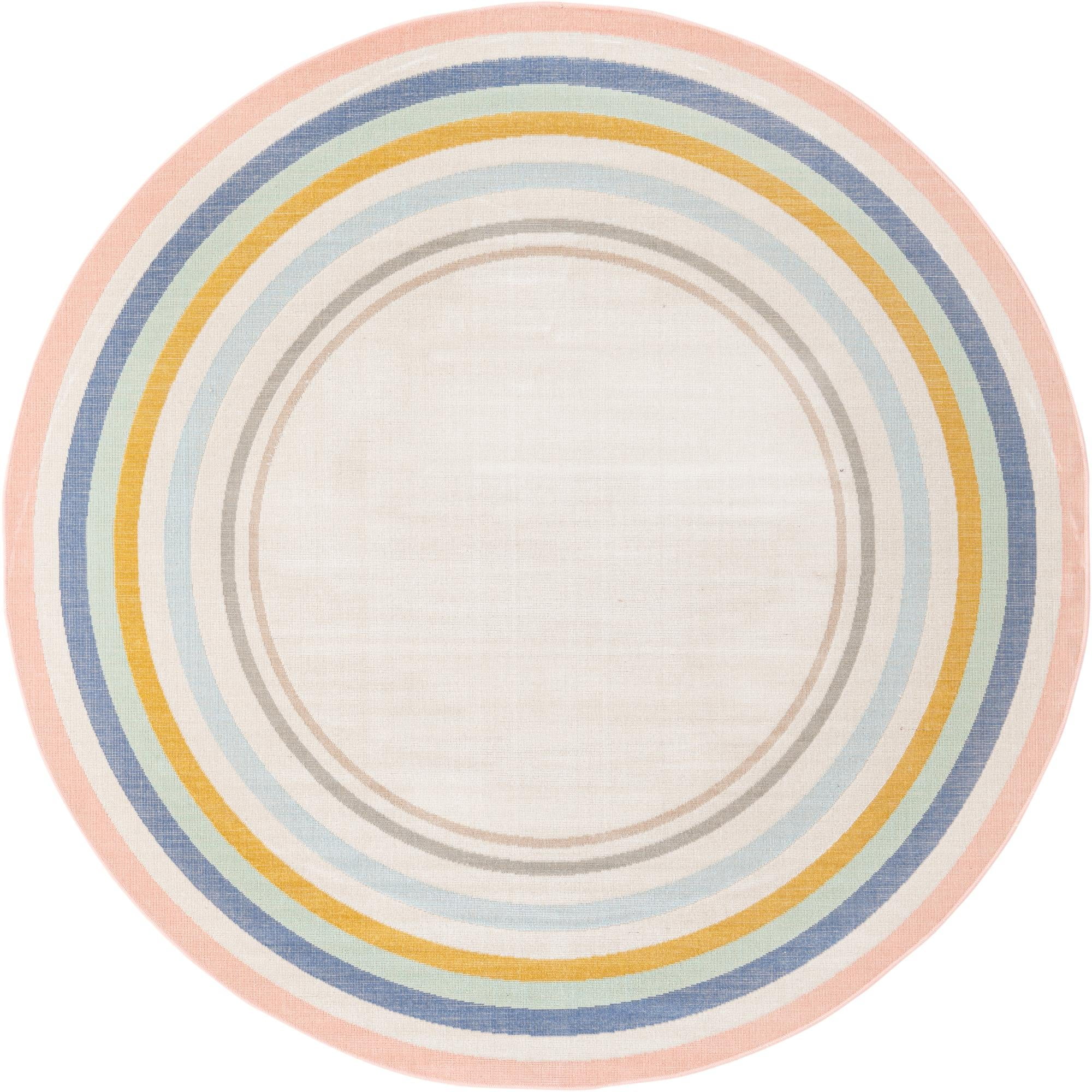 Rugs.com Lotus Collection Rug – 5' Round Multi Low Rug Perfect For ...