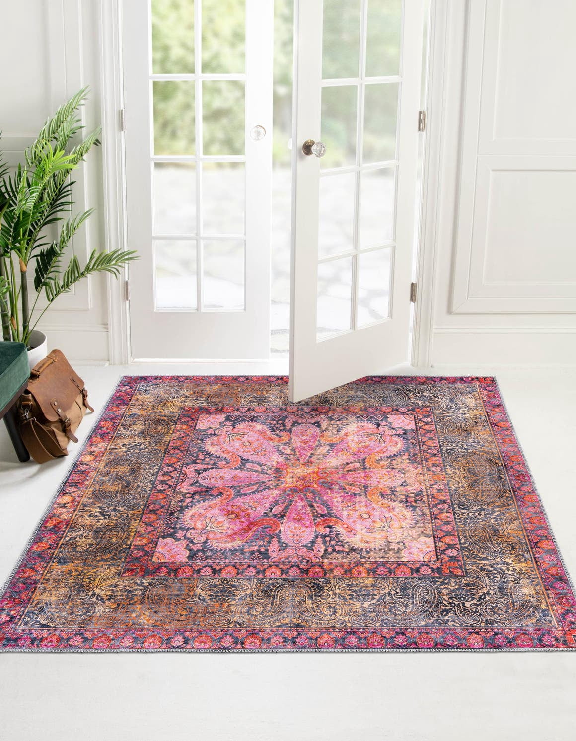Rugs.com Mangata Collection Rug – 5' 3 Square Pink Low Rug Perfect For ...