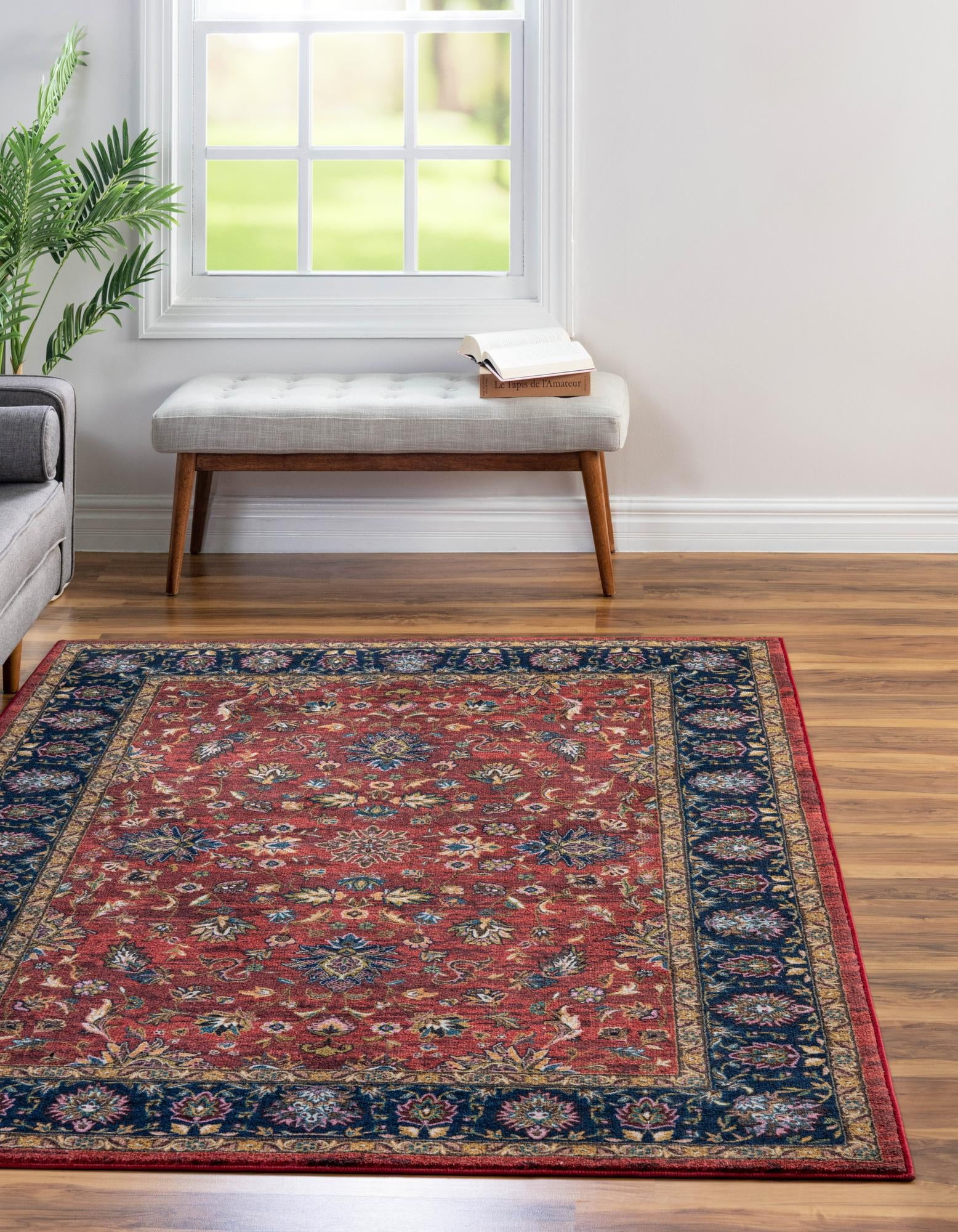 Rugs.com Medina Collection Rug – 5' x 8' Classic Red Medium Rug Perfect ...