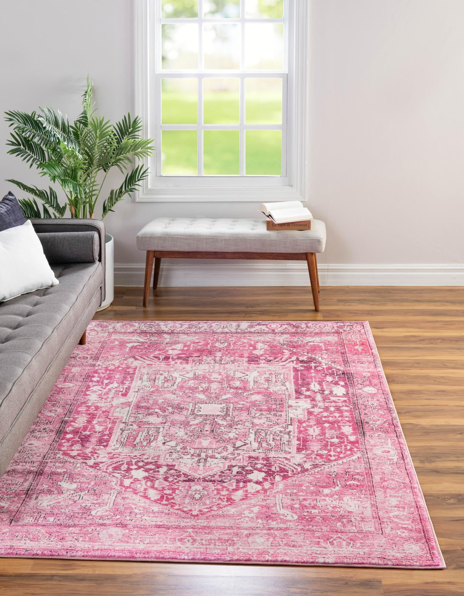 Rugs.com Medina Collection Rug – 6' x 9' Plumrose Pink Medium Rug ...