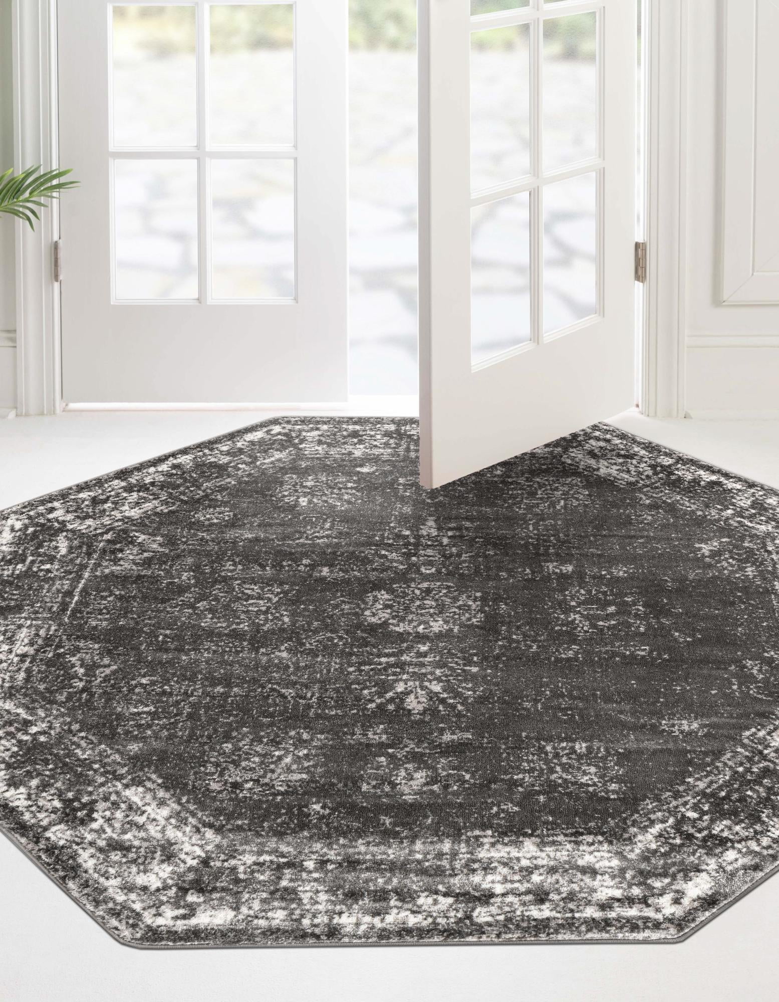 Rugs.com Monte Carlo Collection Rug – 5' Octagon Dark Gray Medium Rug ...