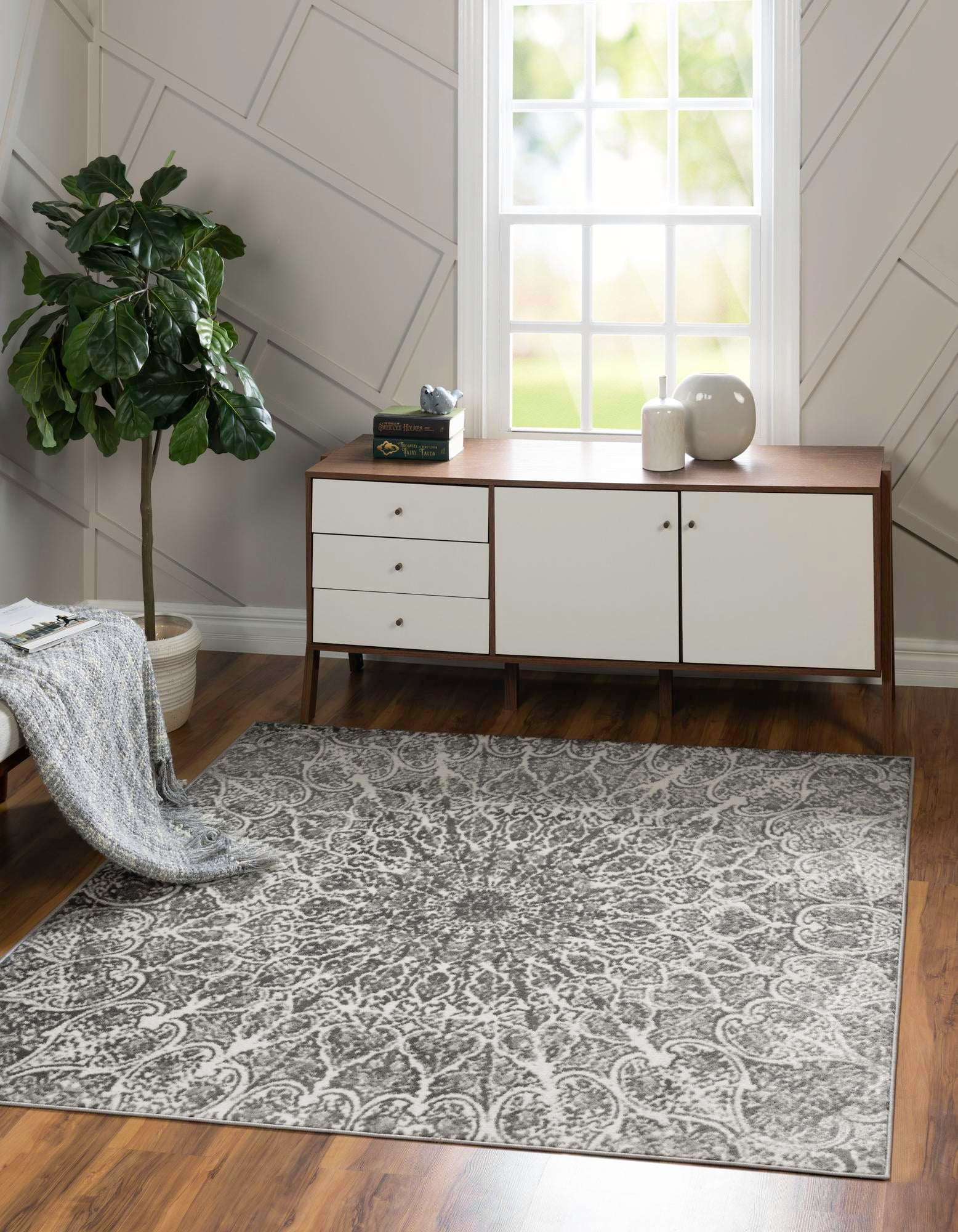 Rugs.com Monte Carlo Collection Rug – 6' Square Dark Gray Medium Rug ...