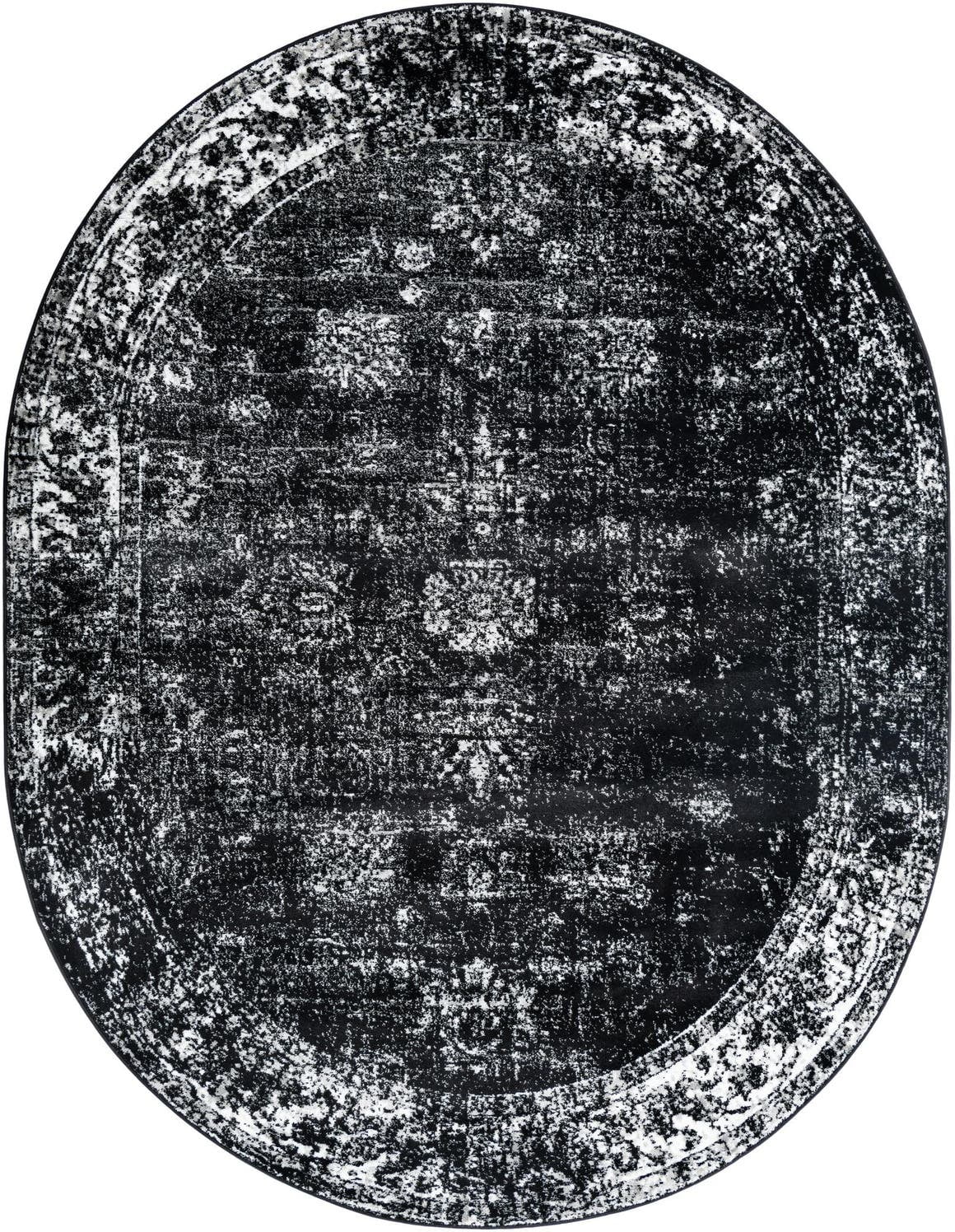 Rugs.com Monte Carlo Collection Rug – 8' x 10' Oval Black Medium Rug ...