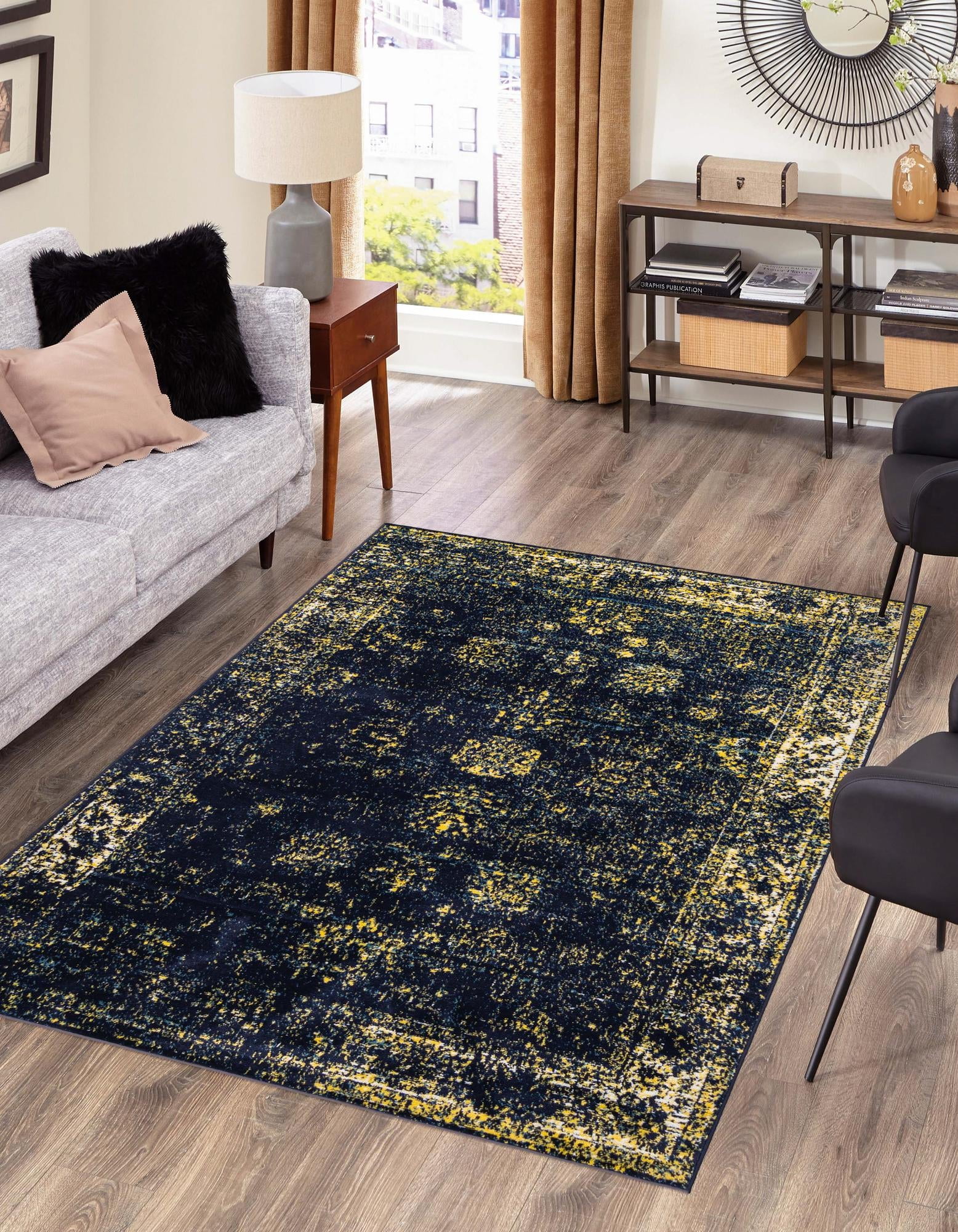 Rugs.com Monte Carlo Collection Rug – 8' x 11' Navy Blue Medium Rug ...
