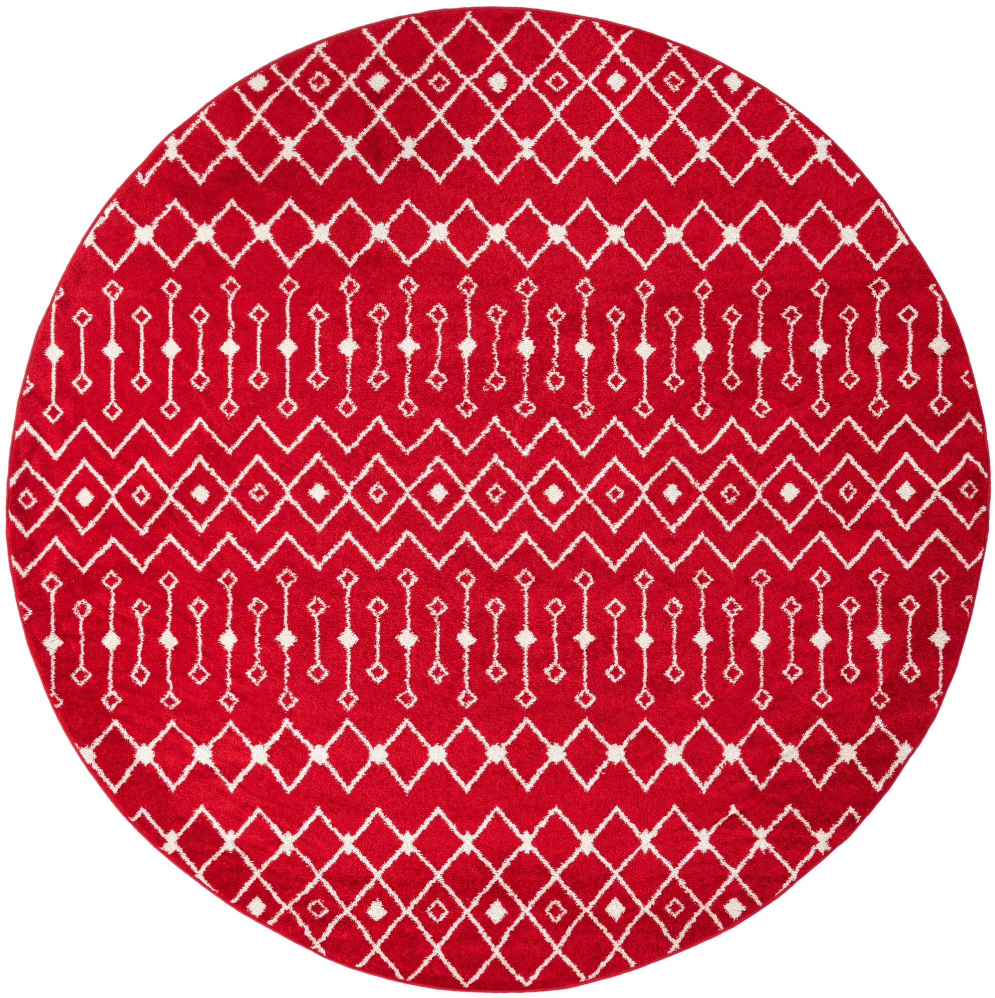 Rugs.com Moroccan Trellis Collection Rug – 10 Ft Round Burgundy Red ...