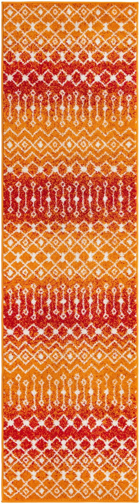Rugs.com Moroccan Trellis Collection Rug – 10 Ft Runner Orange And Red ...