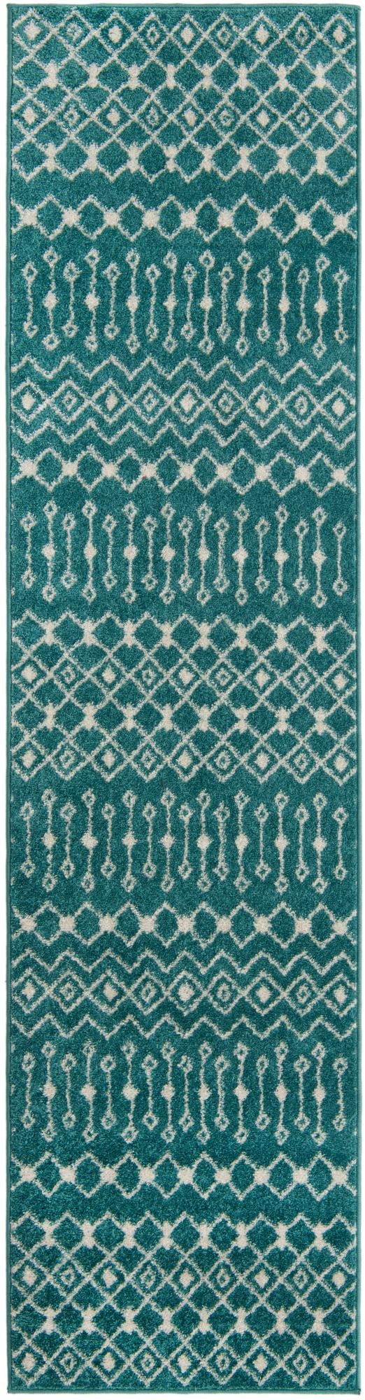 Rugs.com Moroccan Trellis Collection Rug – 10 Ft Runner Turquoise ...