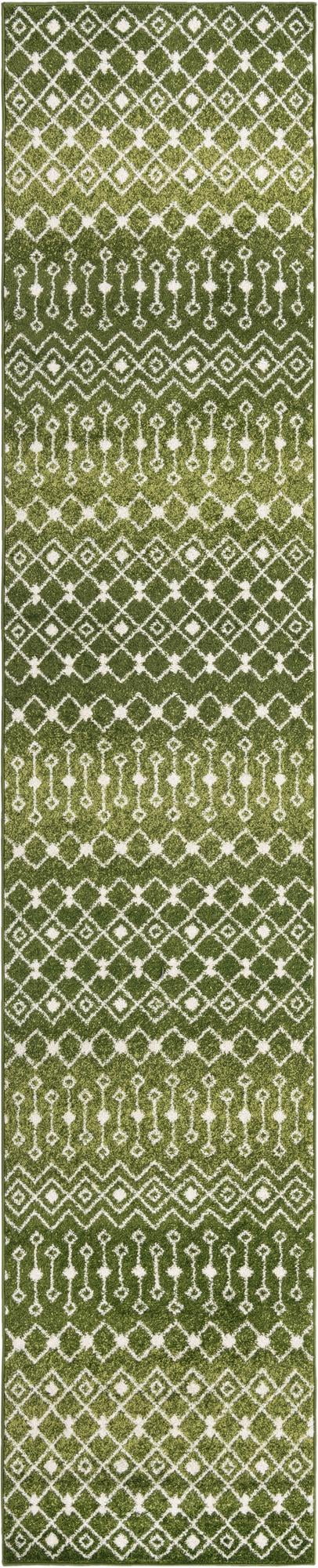 Rugs.com Moroccan Trellis Collection Rug – 16 Ft Runner Green Medium ...