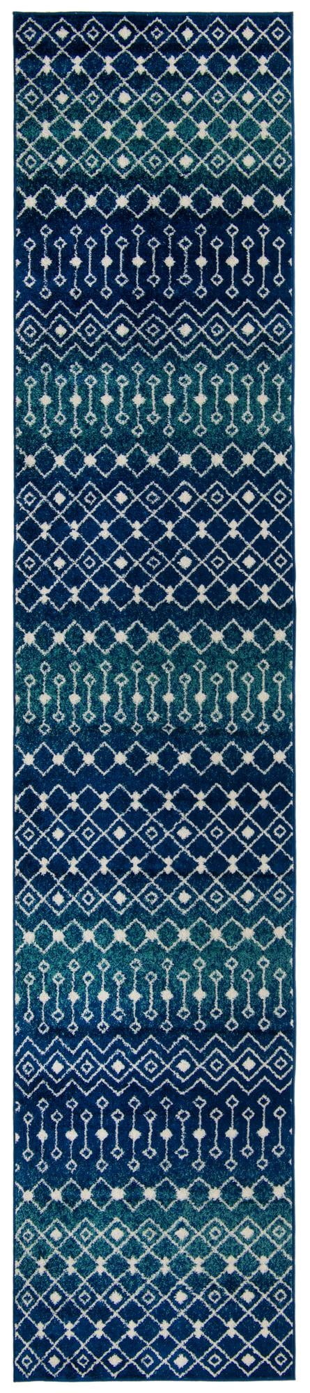 Rugs.com Moroccan Trellis Collection Rug – 16 Ft Runner Navy And Teal ...
