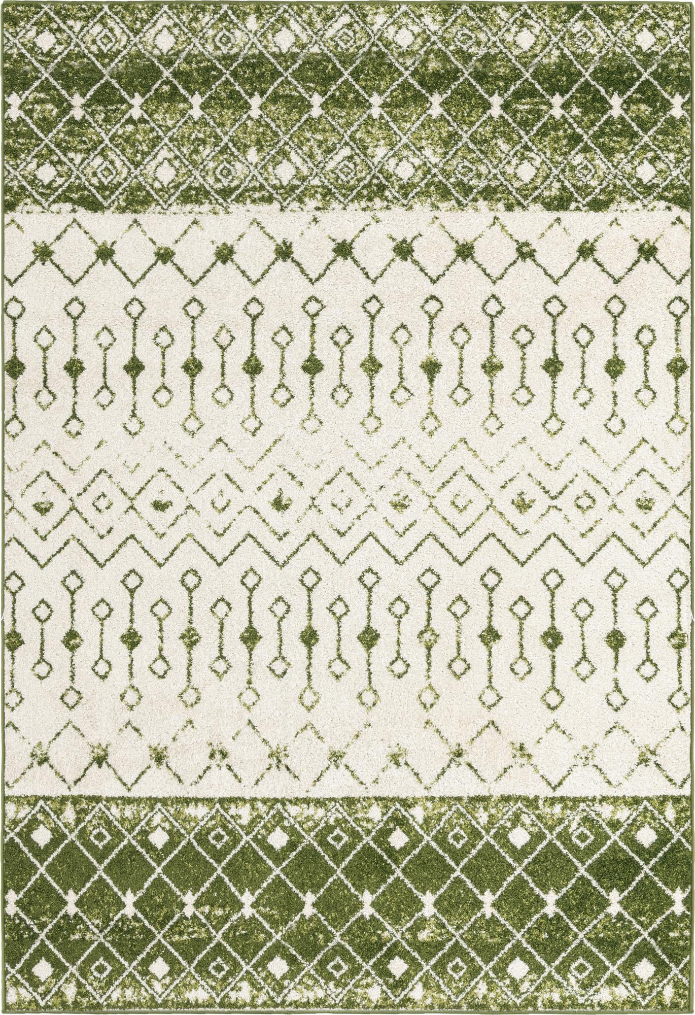 Rugs.com Moroccan Trellis Collection Rug – 4' x 6' Ivory Green Medium ...