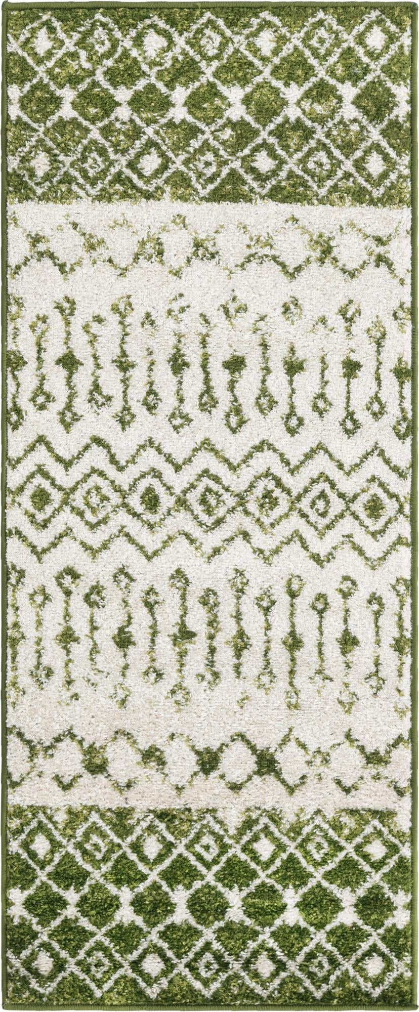 Rugs.com Moroccan Trellis Collection Rug – 5 Ft Runner Ivory Green ...