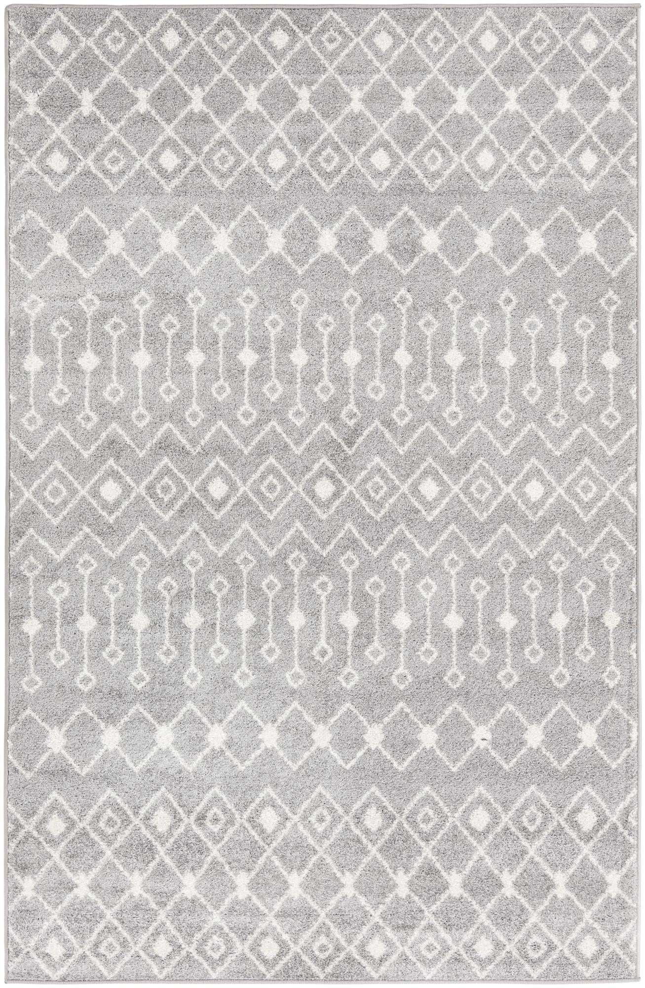 Rugs.com Moroccan Trellis Collection Rug – 5' x 8' Gray Medium Rug ...