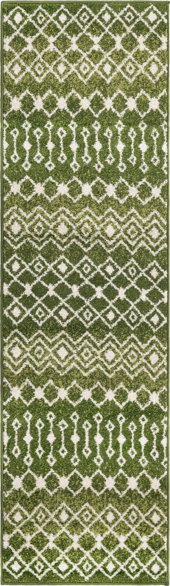 Rugs.com Moroccan Trellis Collection Rug – 7 Ft Runner Green Medium Rug ...