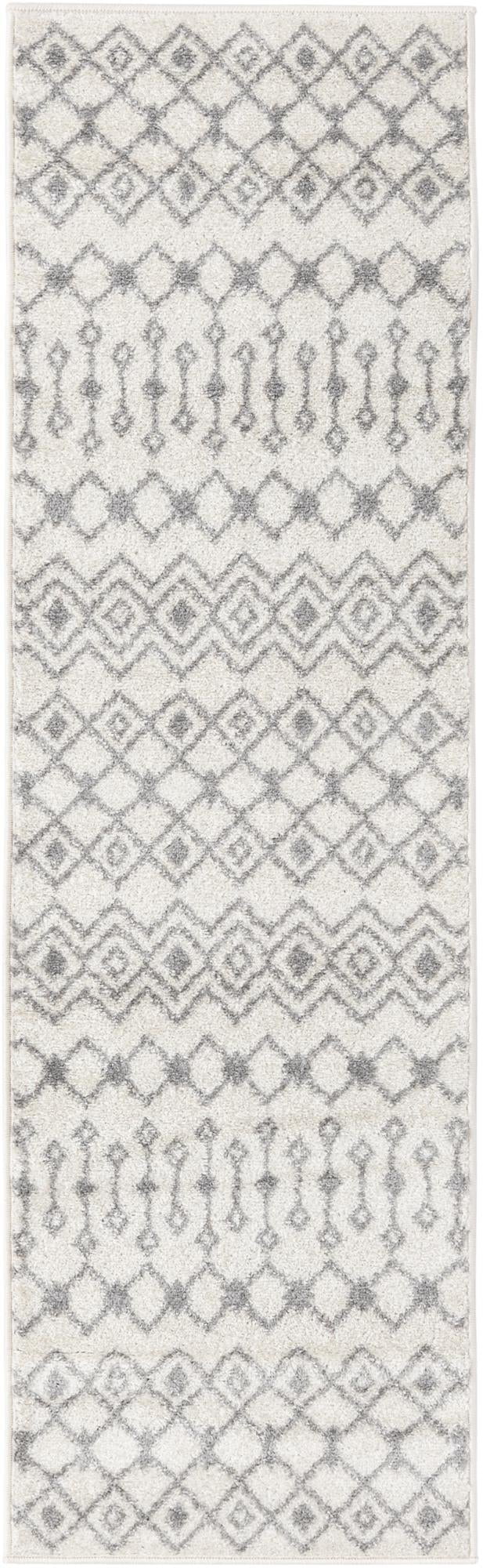 Rugs.com Moroccan Trellis Collection Rug – 7 Ft Runner Ivory And Gray ...