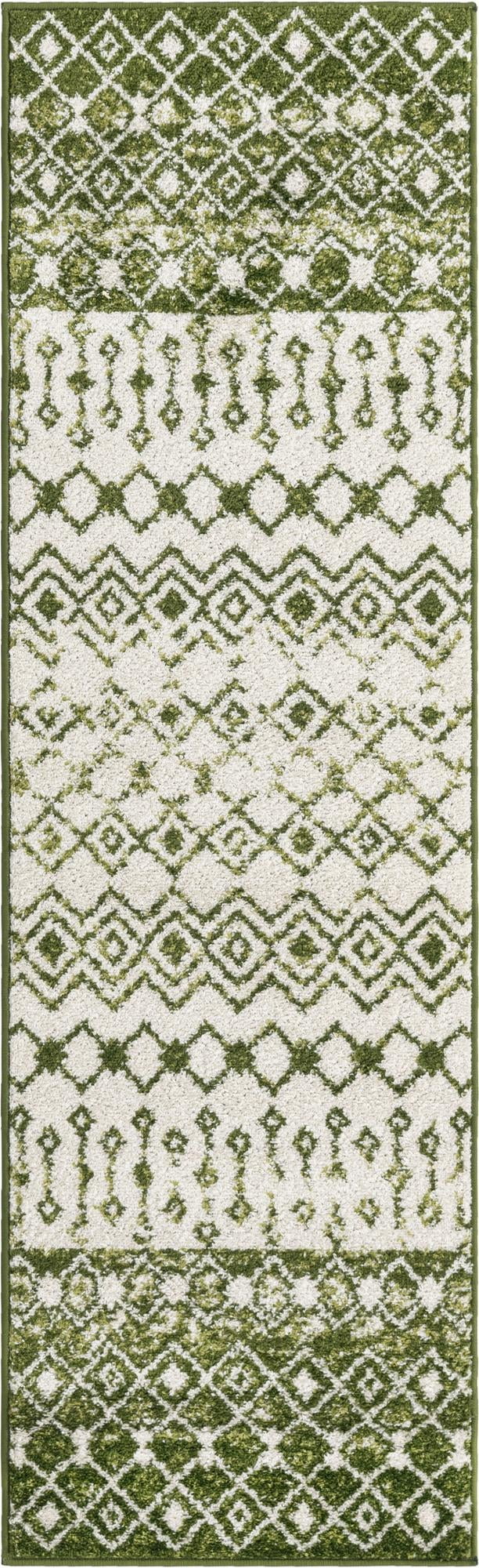 Rugs.com Moroccan Trellis Collection Rug – 7 Ft Runner Ivory Green ...