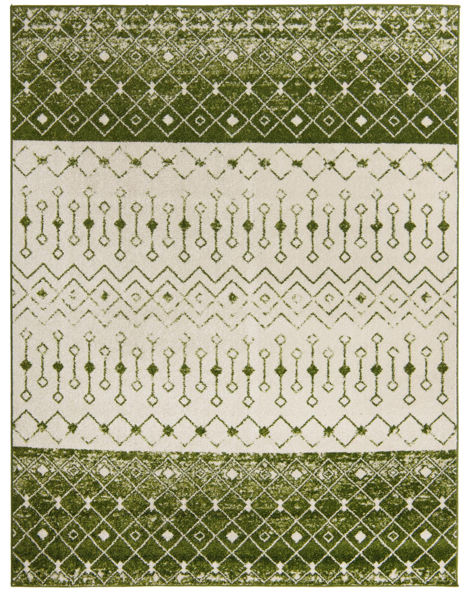 Rugs.com Moroccan Trellis Collection Rug – 8' x 10' Ivory Green Medium ...